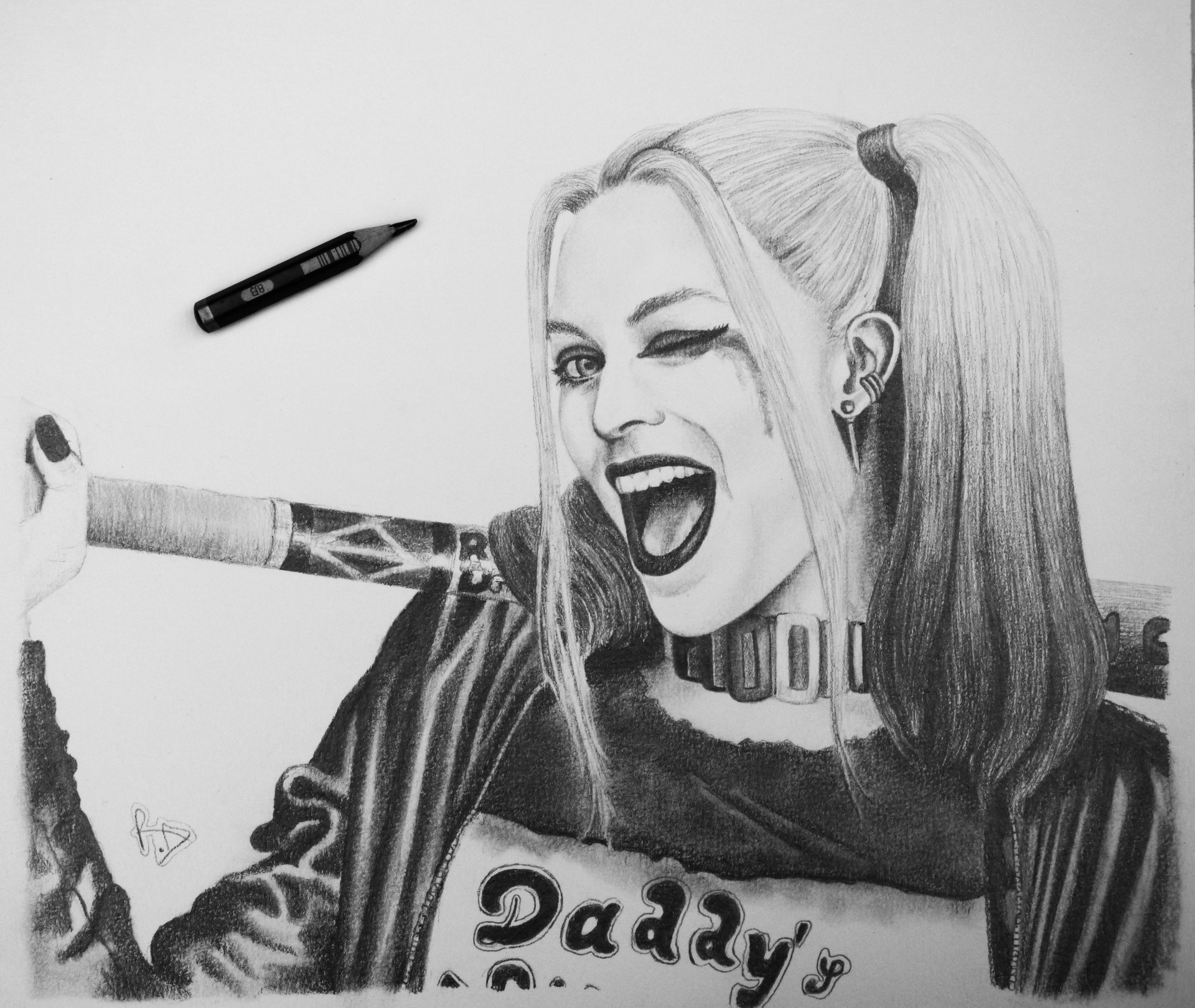 ArtStation - Harley Quin Traditional Drawing