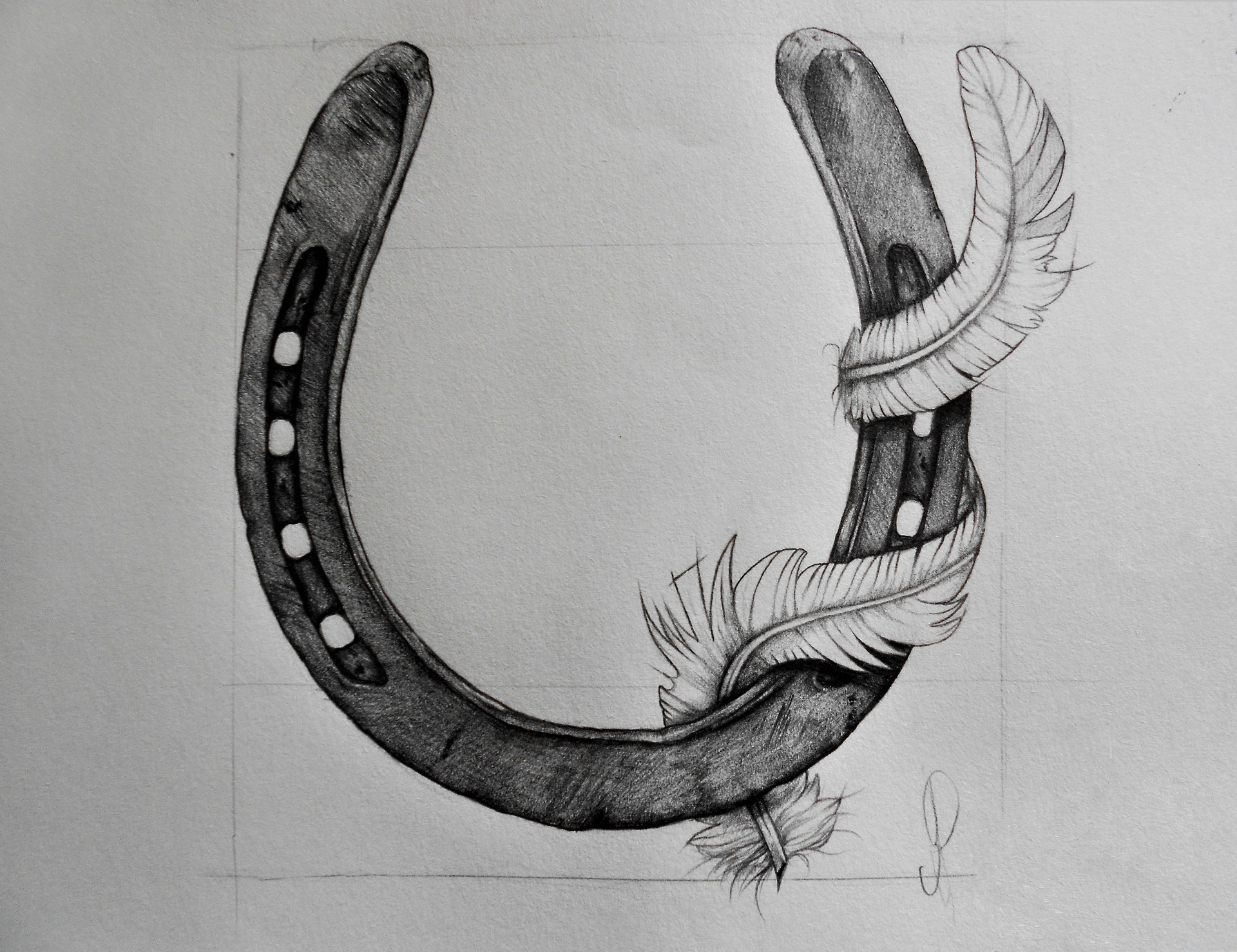 how to draw a horse shoe