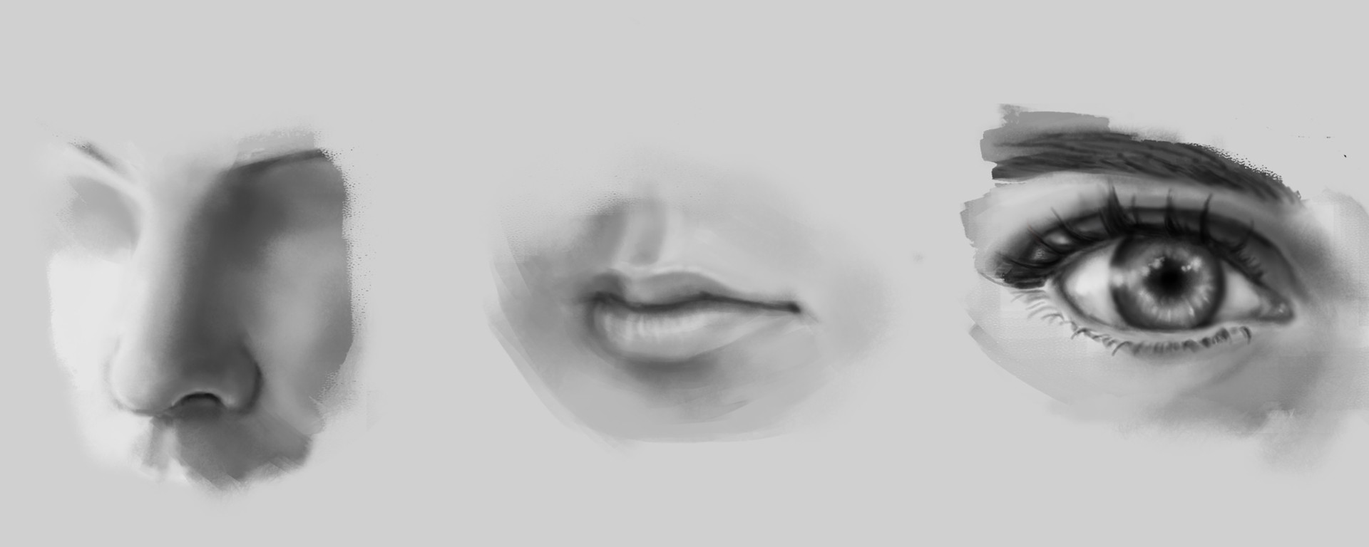 ArtStation - practice－eye mouth nose