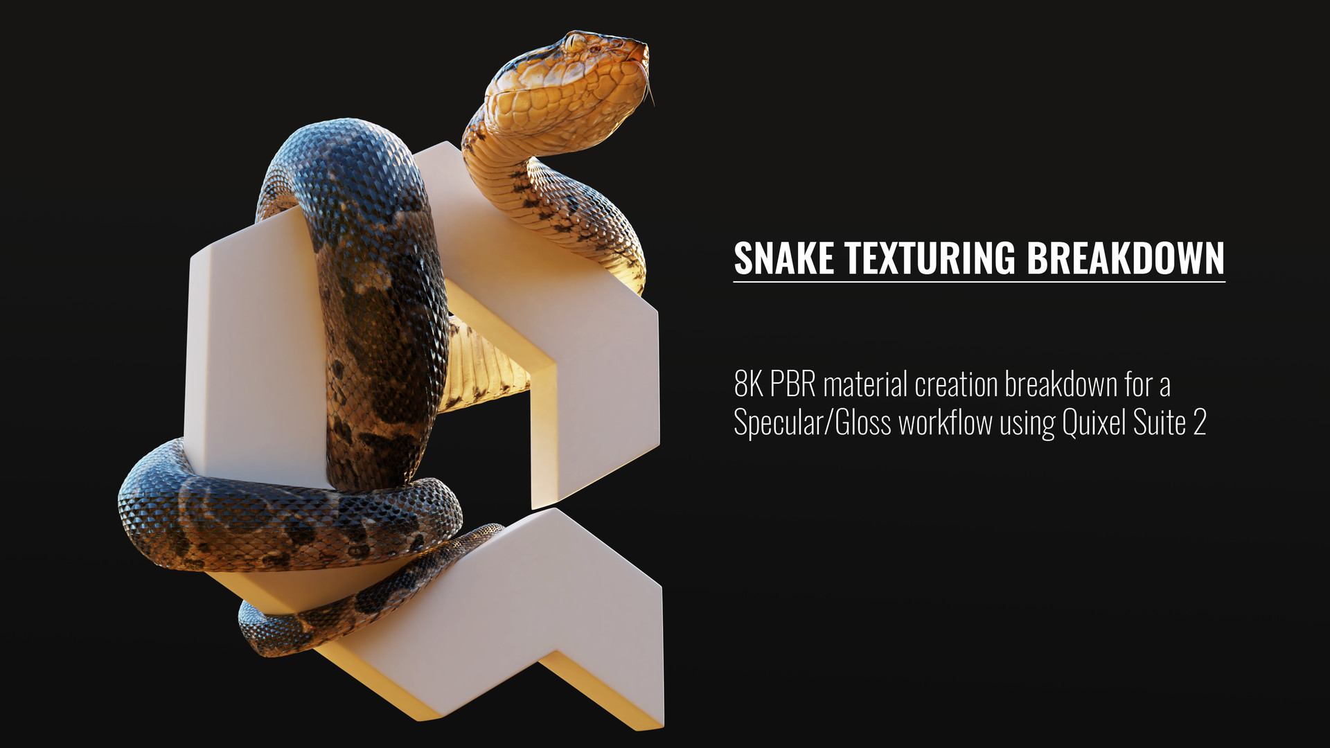 Alexander Martin - Portfolio - Quixel Suite - Snake Texturing Breakdown
