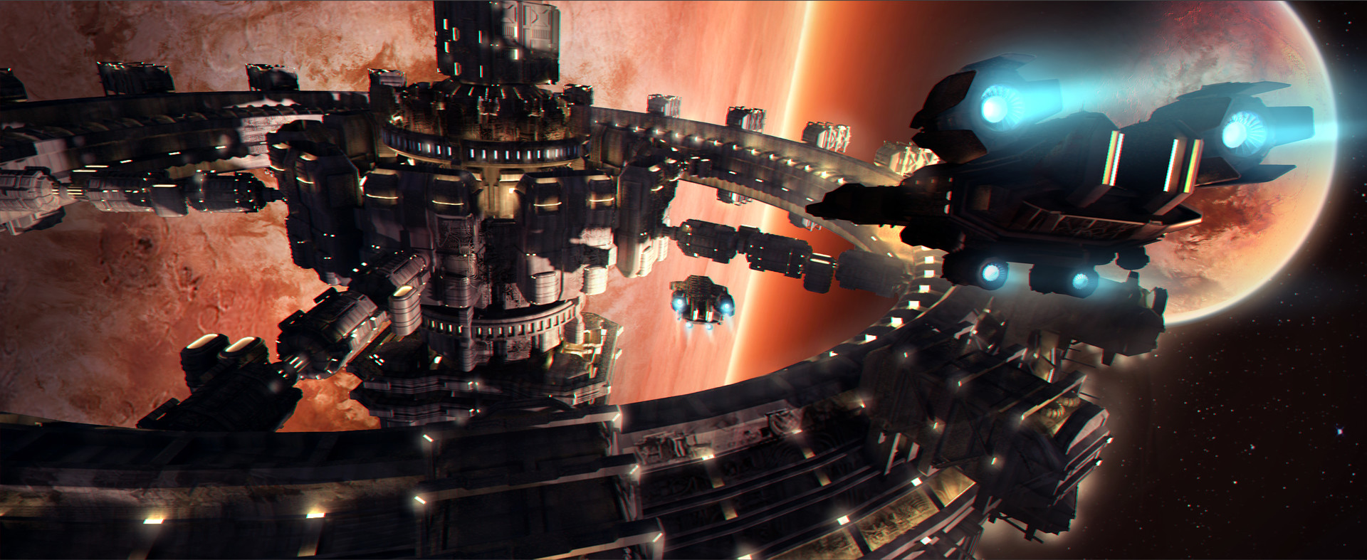 ArtStation - space station exterior concept 01