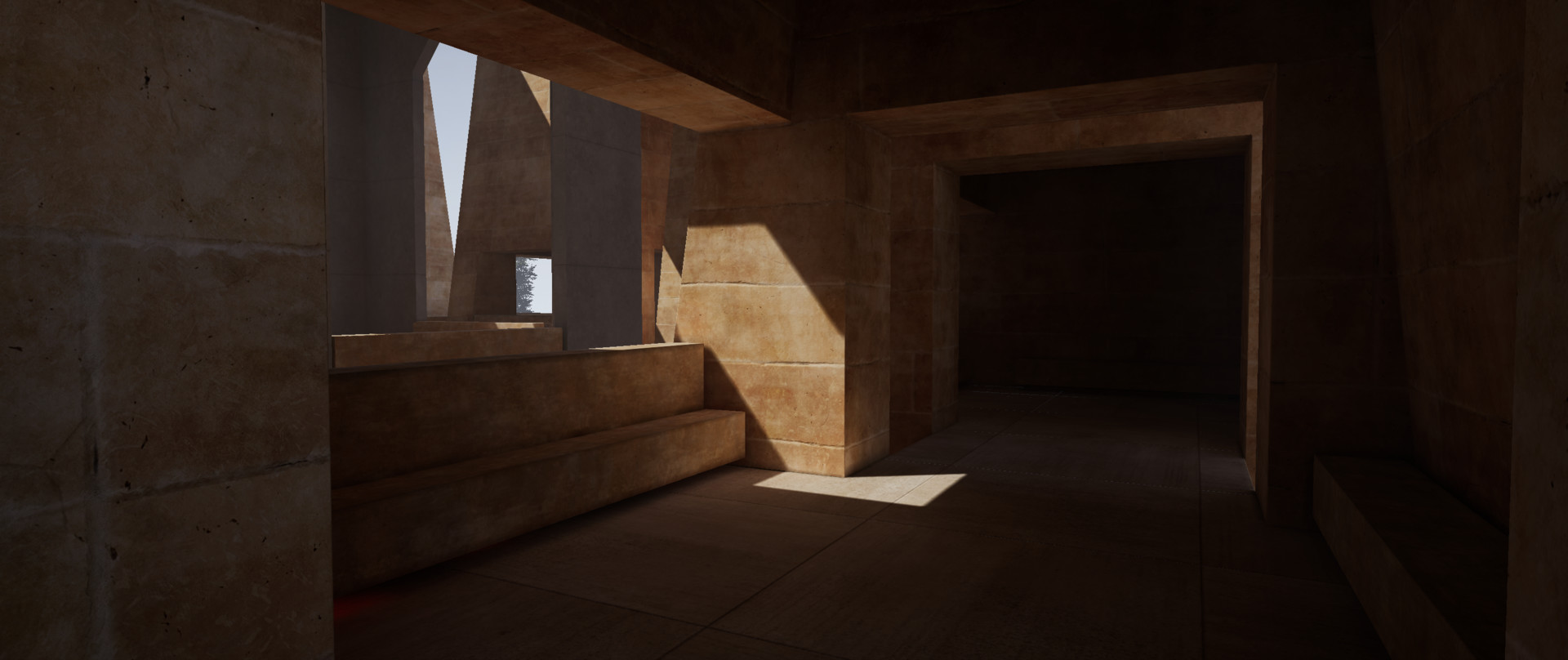 Liam Constant - Hurva synagogue, First proposal by Louis kahn