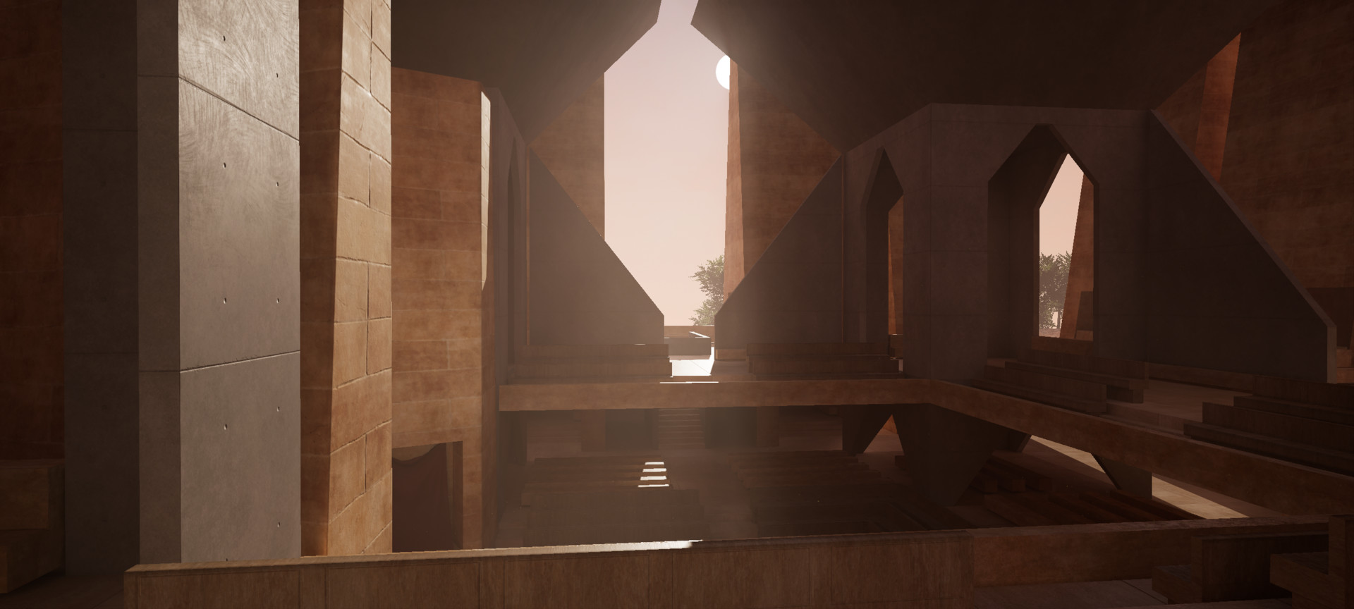 Liam Constant - Hurva synagogue, First proposal by Louis kahn