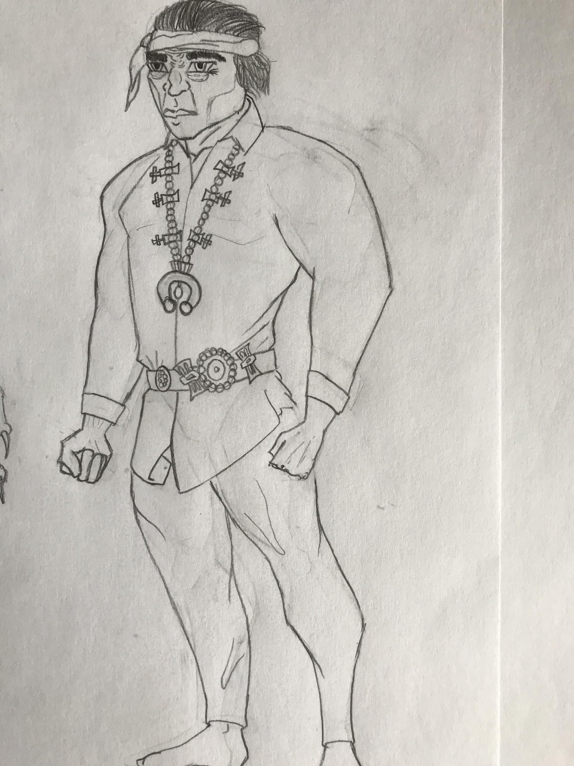 Native American Medicine Man Drawing