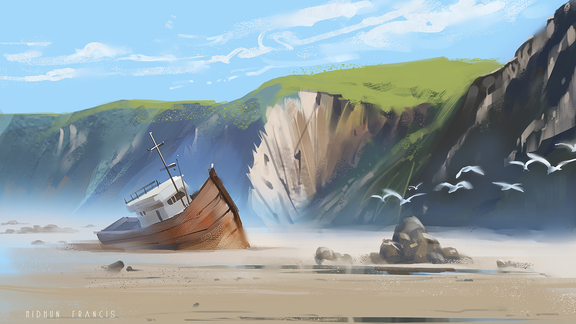 ArtStation - Washed up boat
