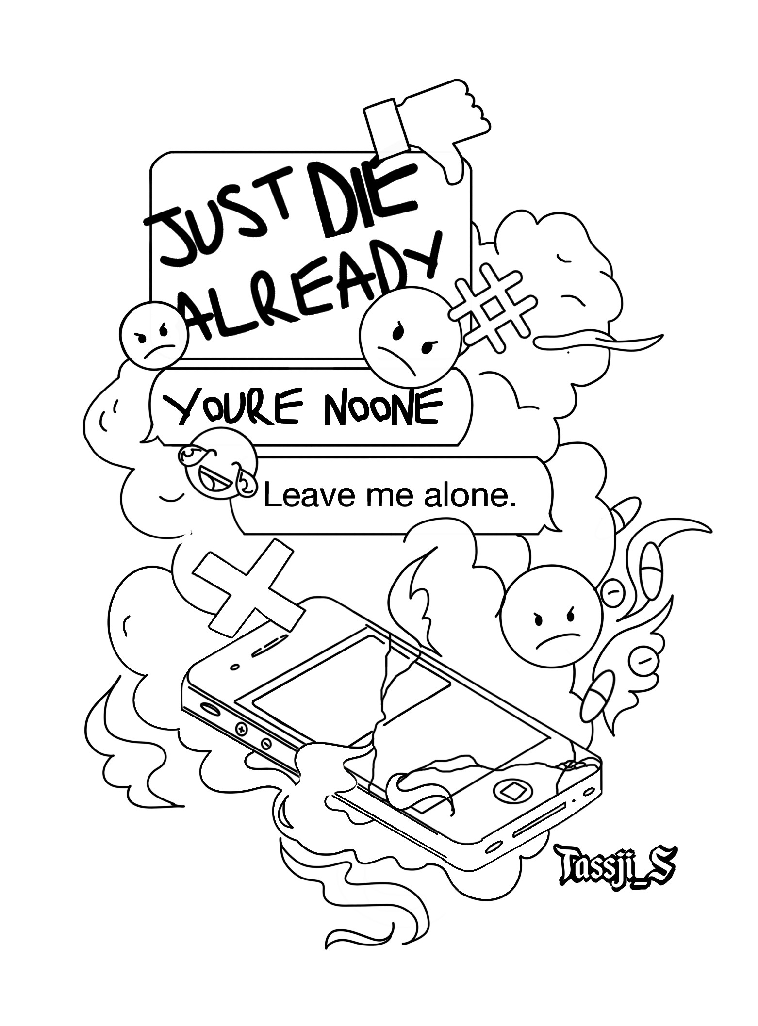 cyber bullying coloring pages