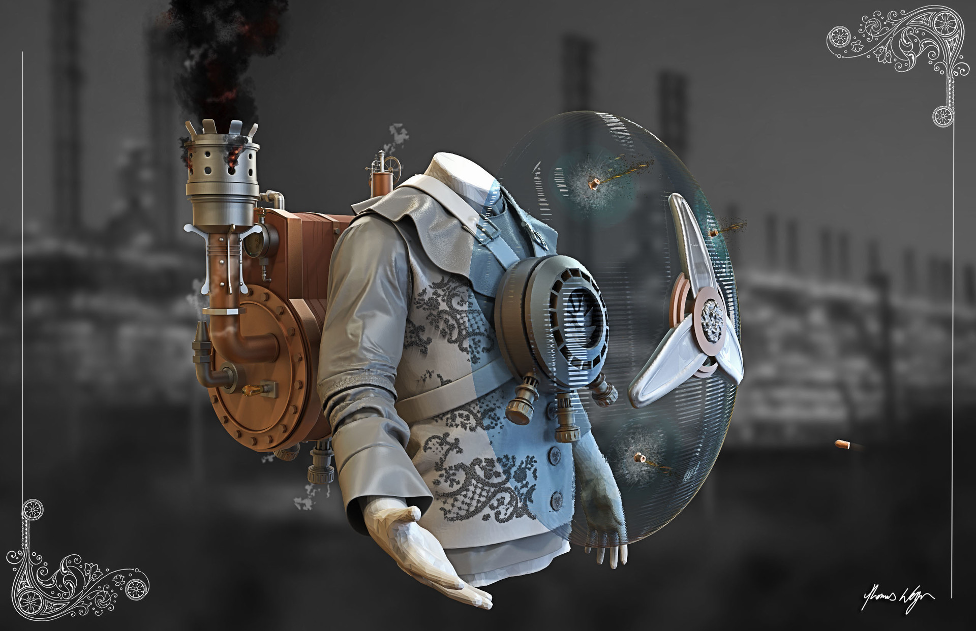 ArtStation - Steampunk Bullet Proof Force Shield
