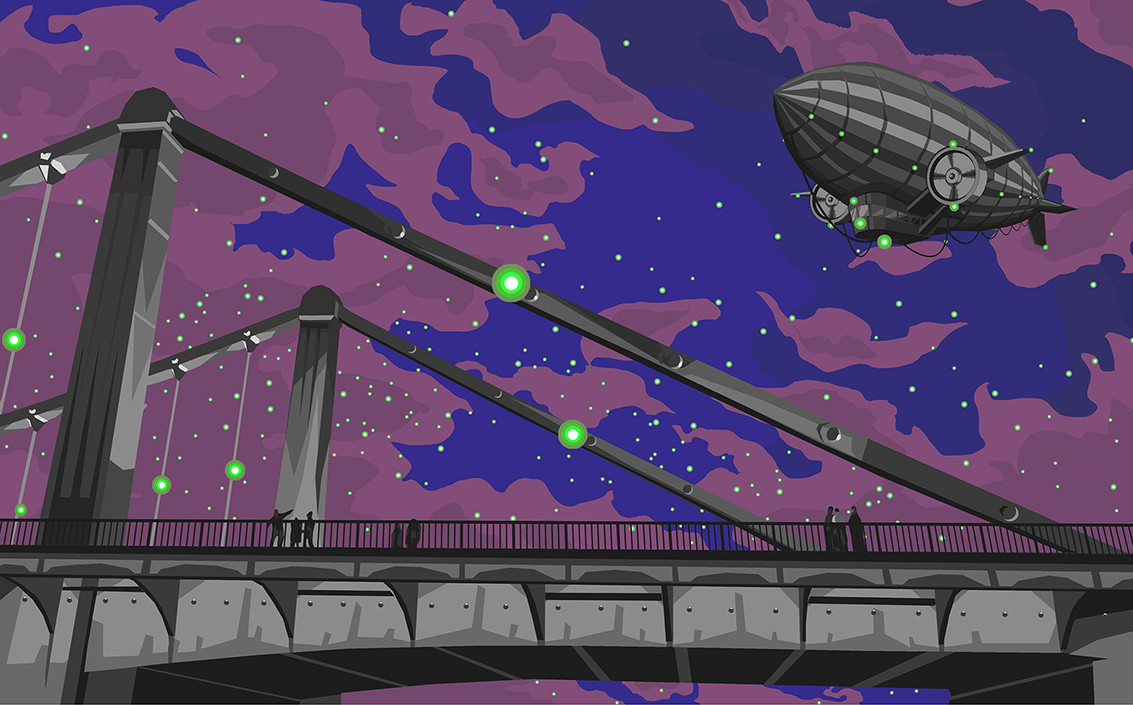 ArtStation - bridge concept to draw to wall.