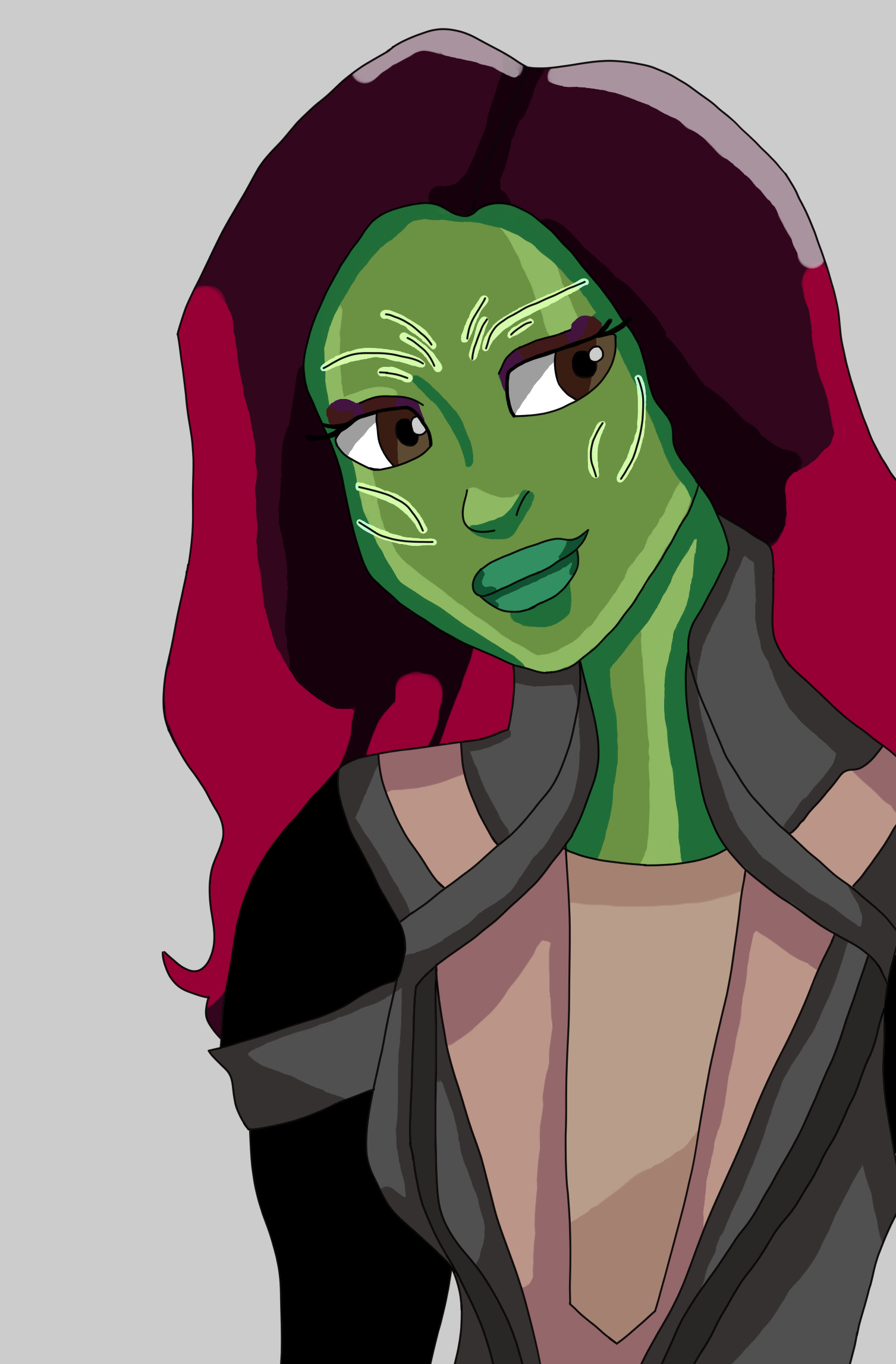 how to draw gamora from guardians of the galaxy