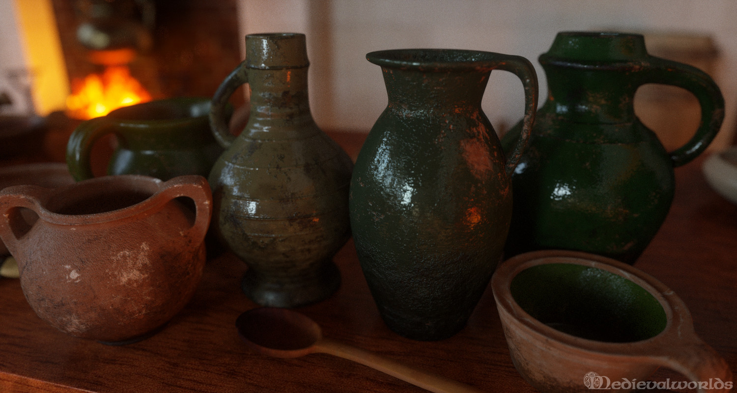 ArtStation - Renaissance kitchen pottery