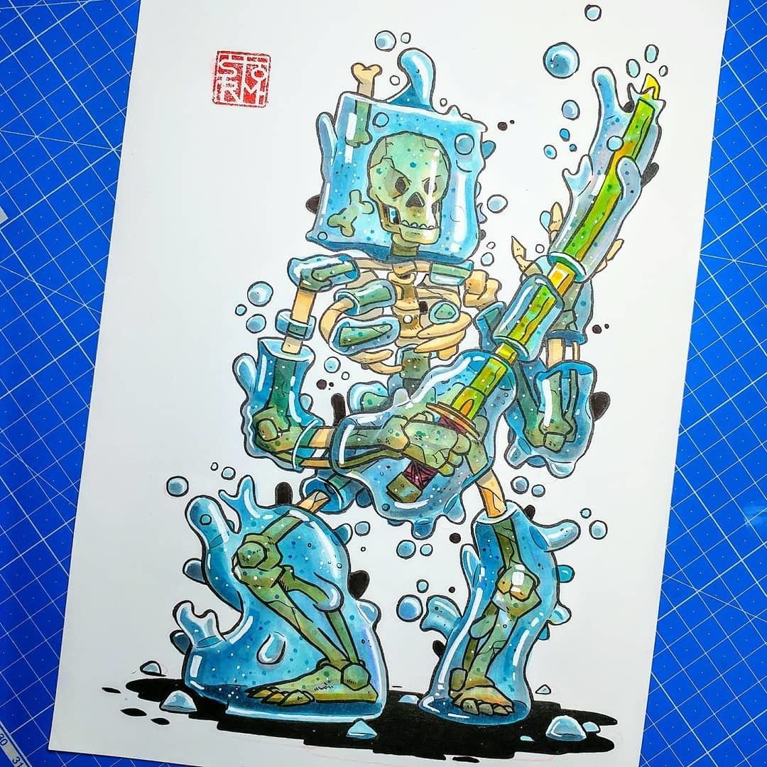 ArtStation - Blobby Skeleton : Blue
