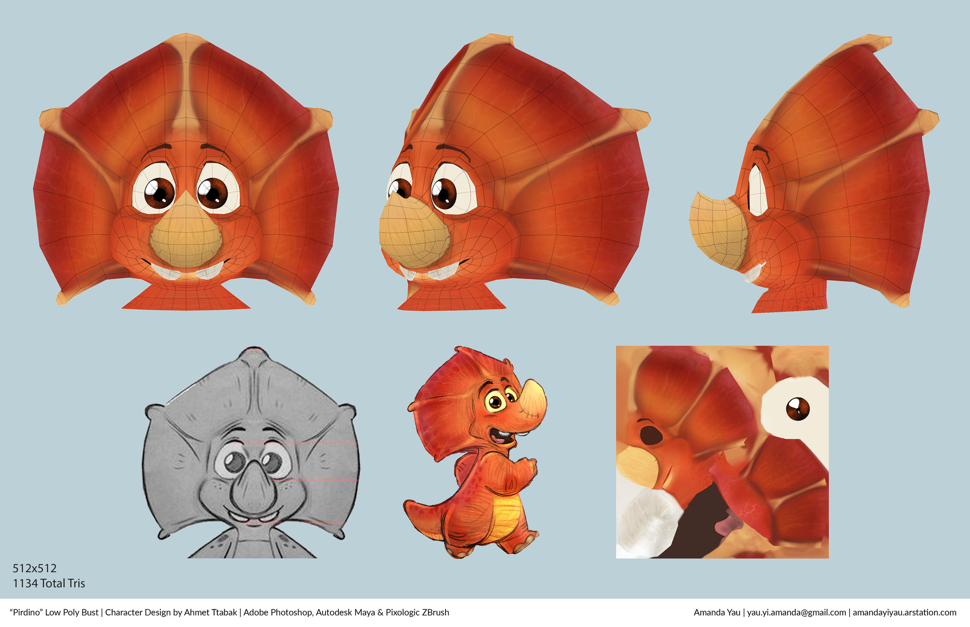 ArtStation - "Pirdino" Low Poly Bust