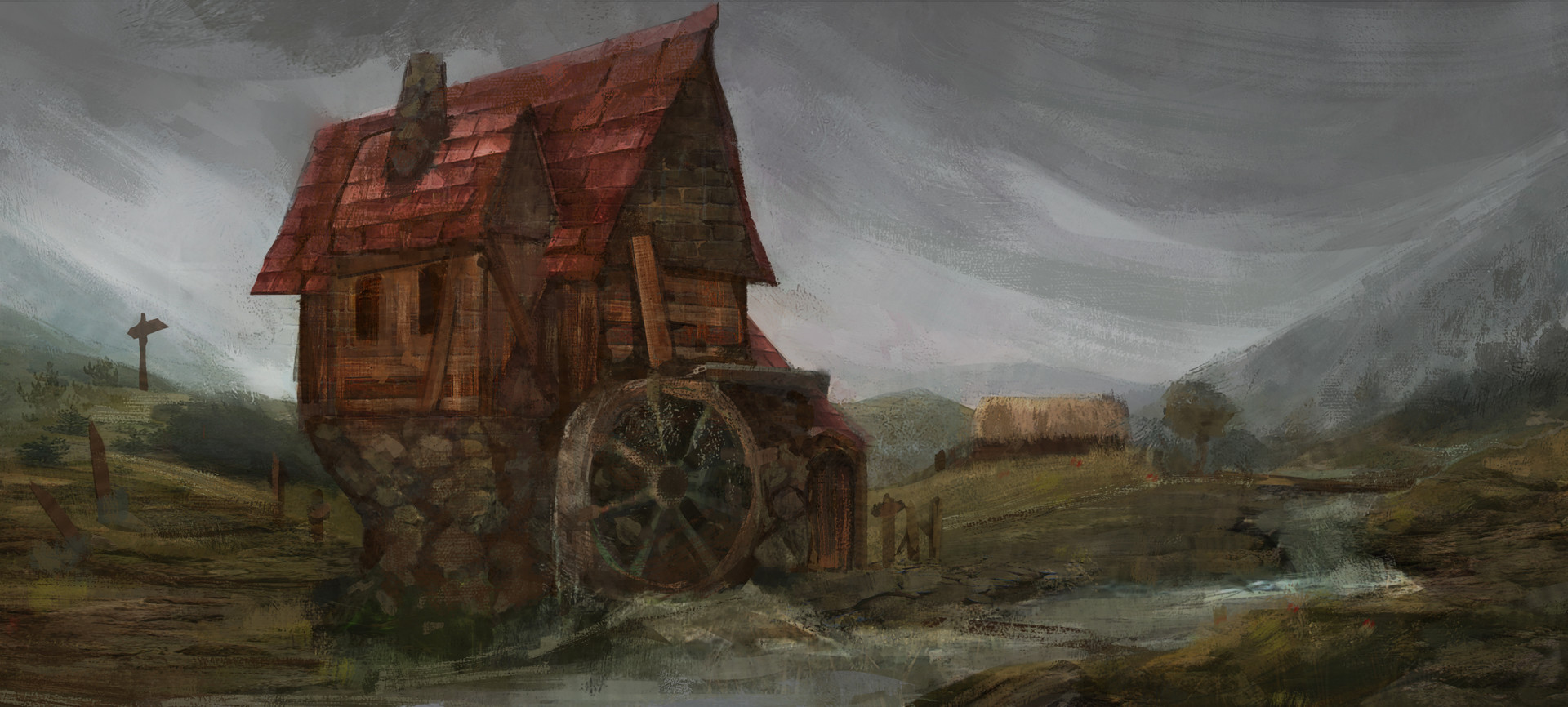 ArtStation - Isolated water mill