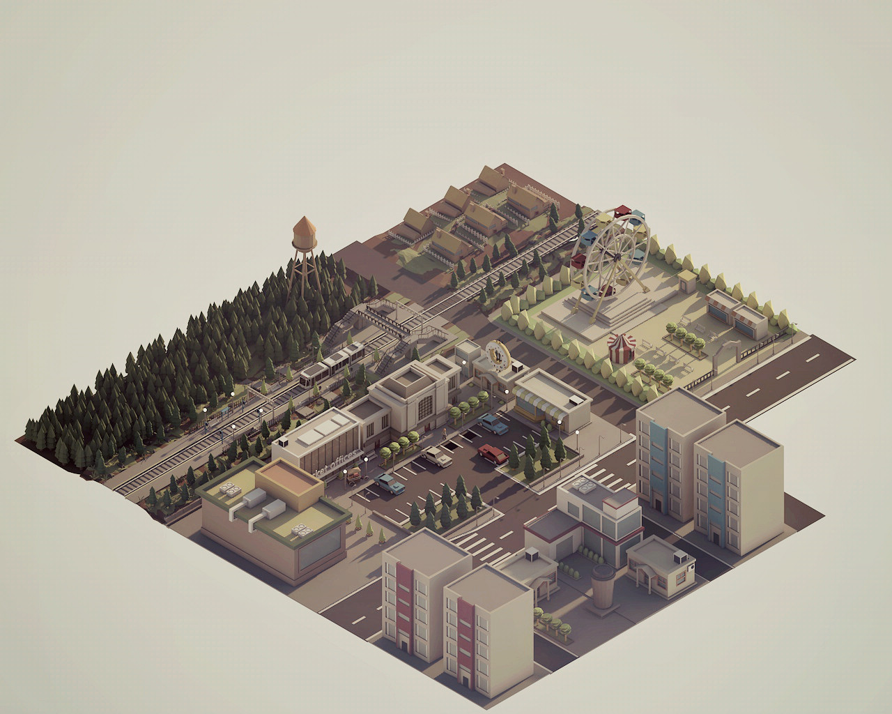 ArtStation - low poly city