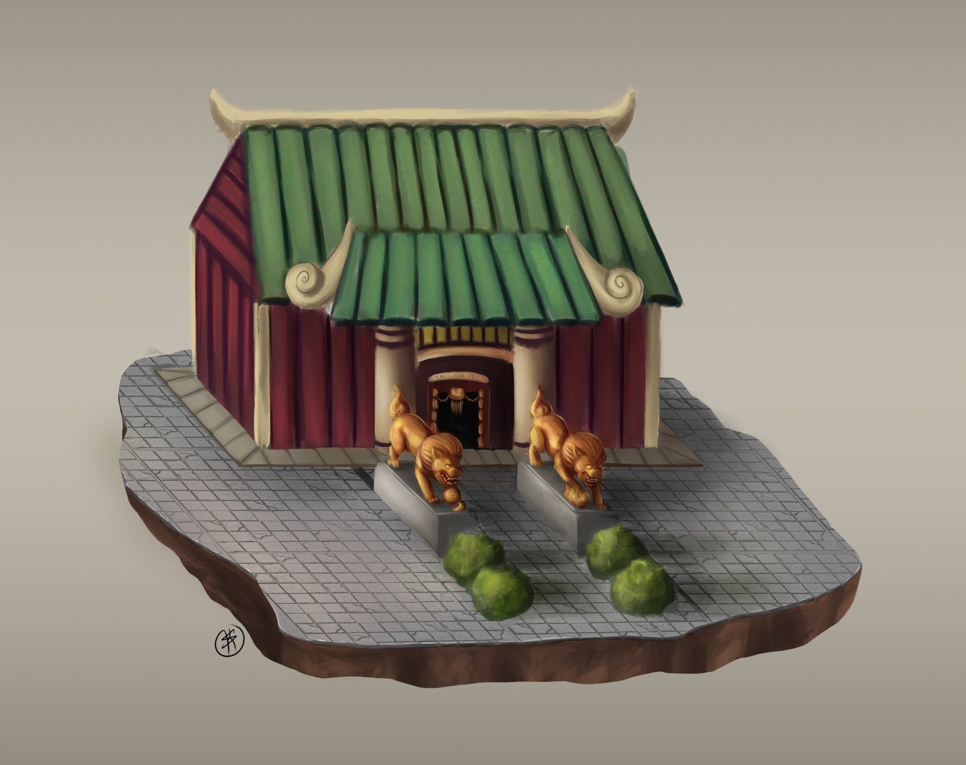 ArtStation - Chinese Temple Diorama