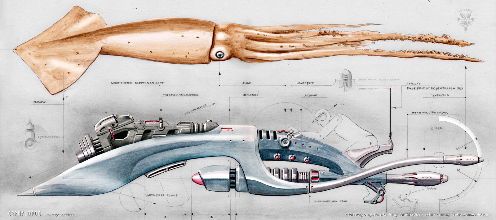 Torsten Redlich - CEPHALOPOD - top secret design drawings
