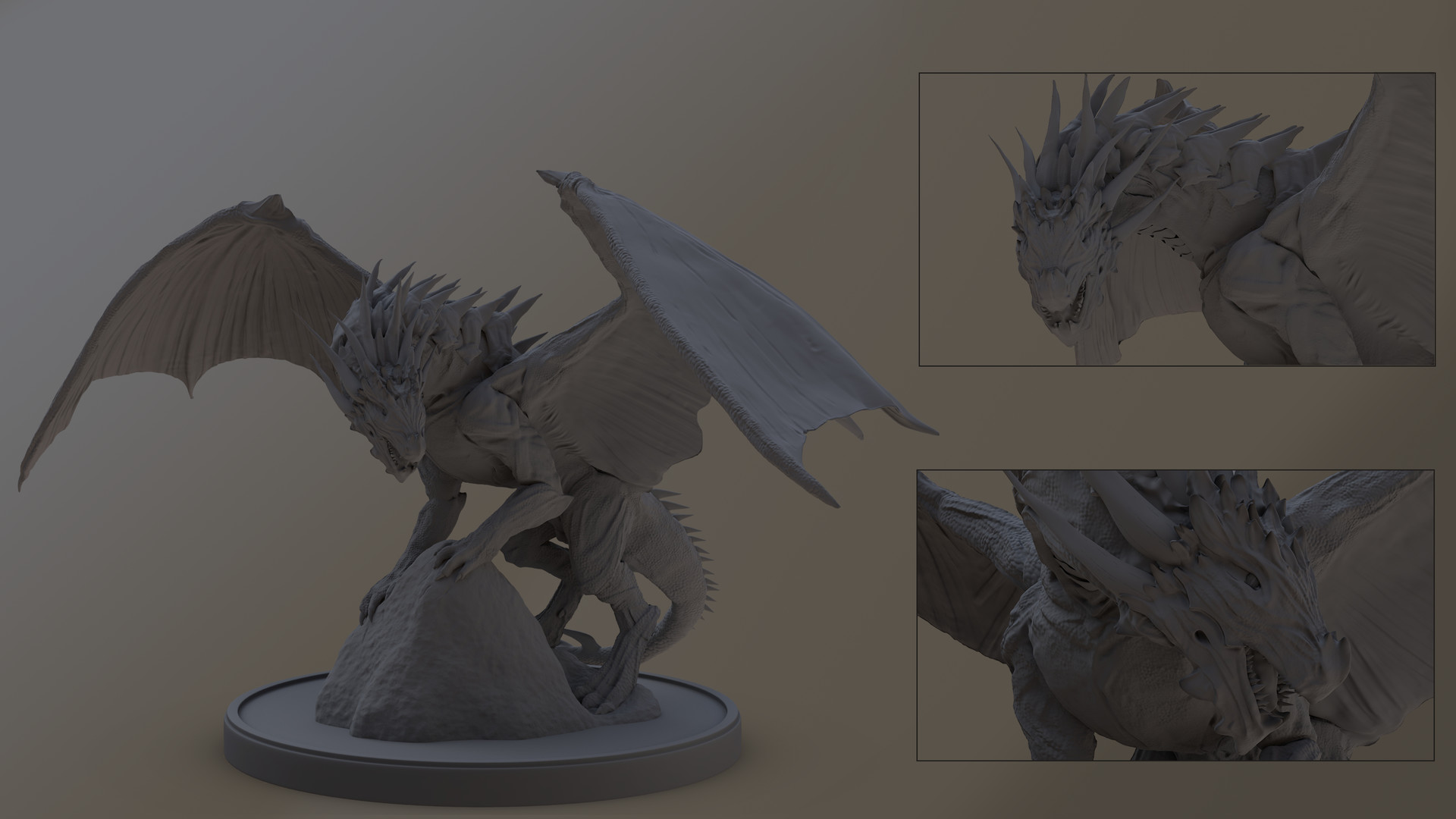 ArtStation - Dragon Sculpture