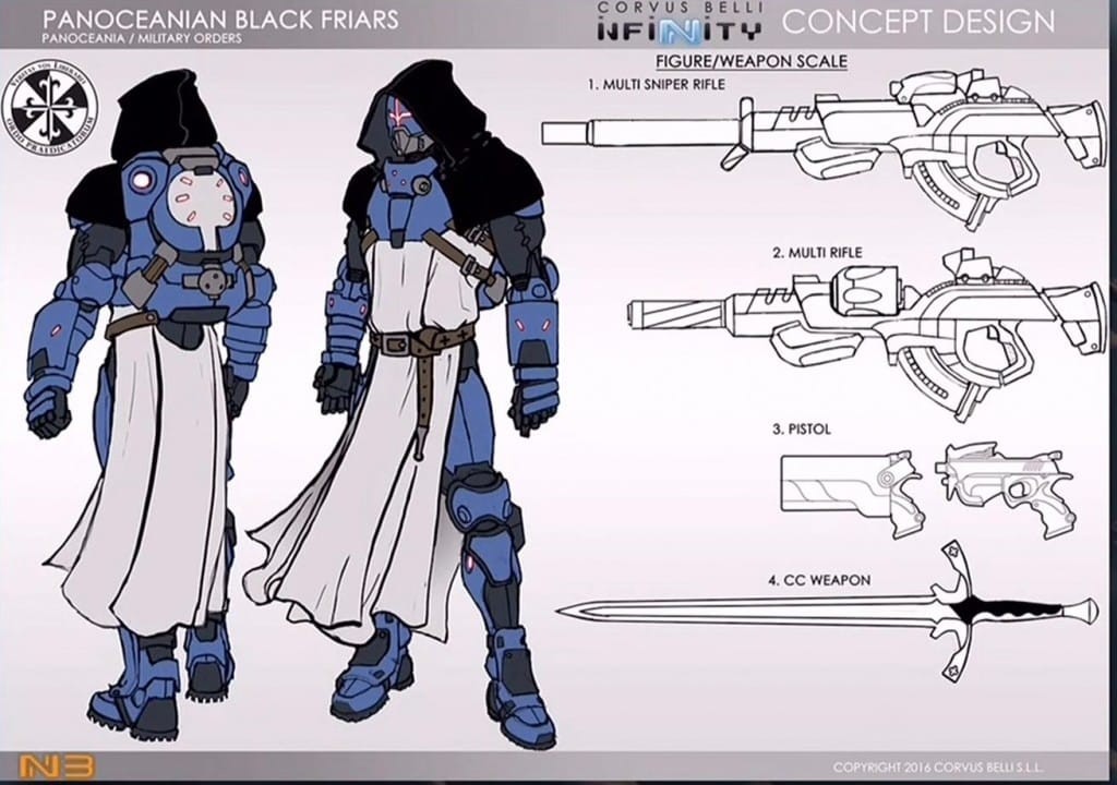 Alex Guillén - Panoceanian Black Friars soldier - Model for wargaming