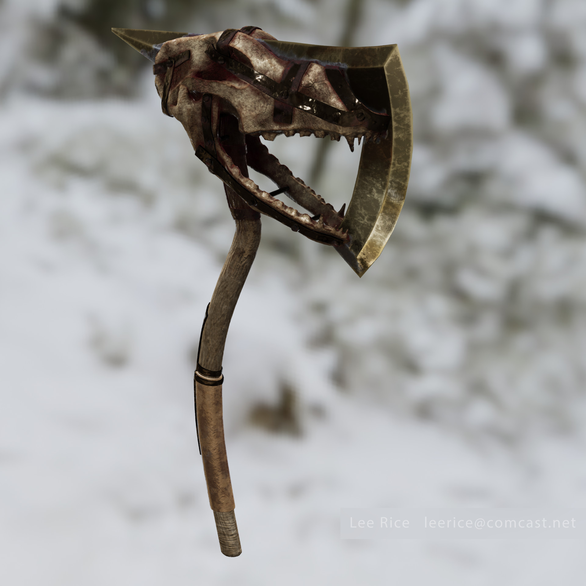 ArtStation - Wolf Skull Axe