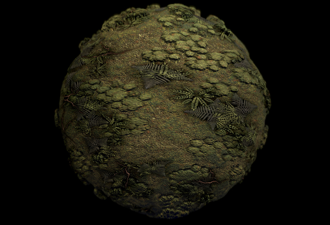 ArtStation - Stylised Mossy Surface and plants