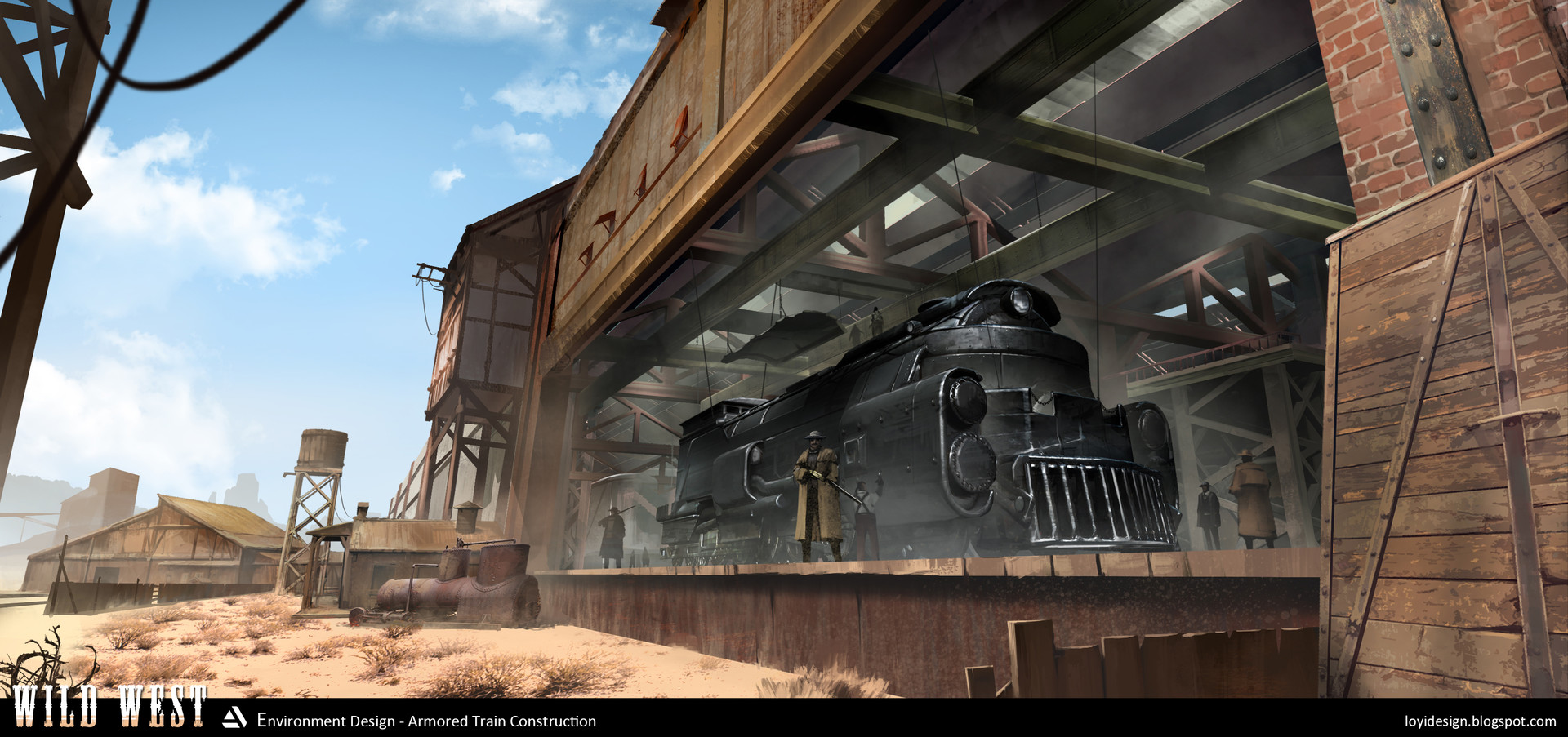 ArtStation - Environment - Wild West - Armored train construction(w/ WIP)