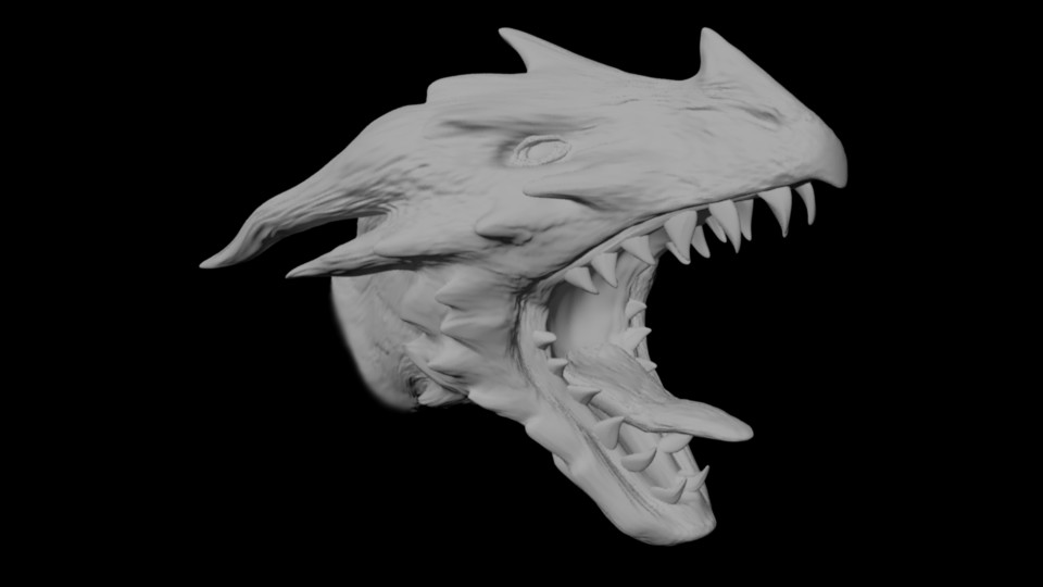 ArtStation - Dragon Head (3D Sculpt Practice)