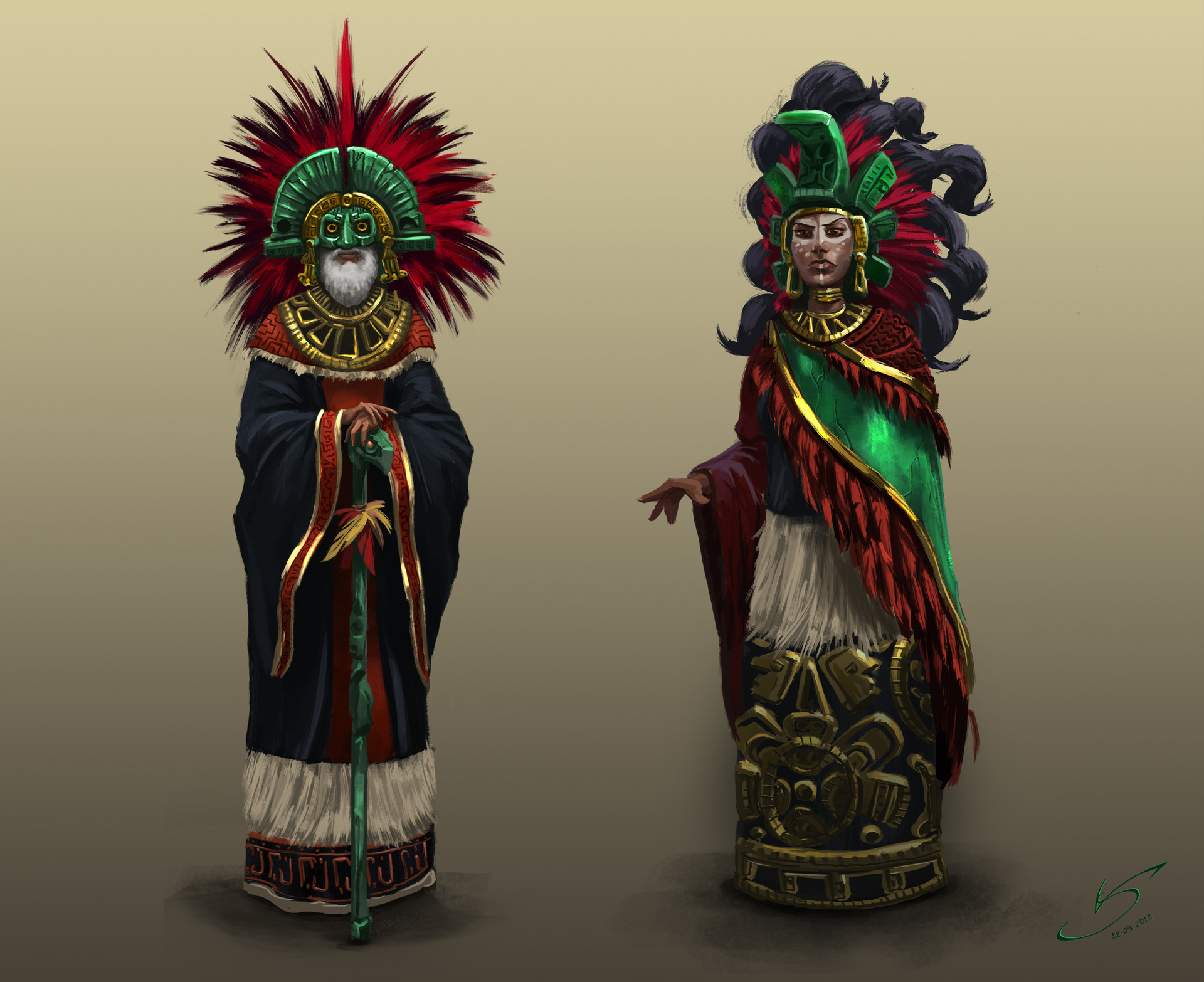 ArtStation - Mayan character design