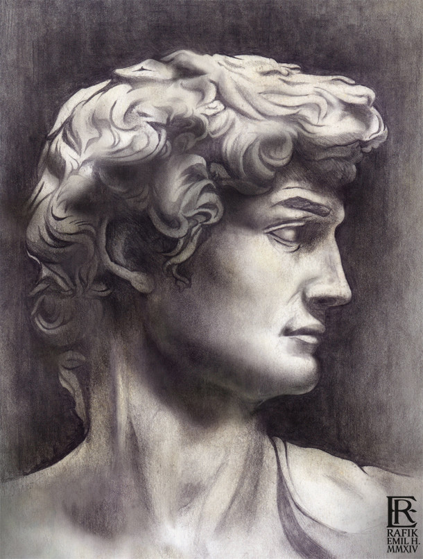 david statue face drawing