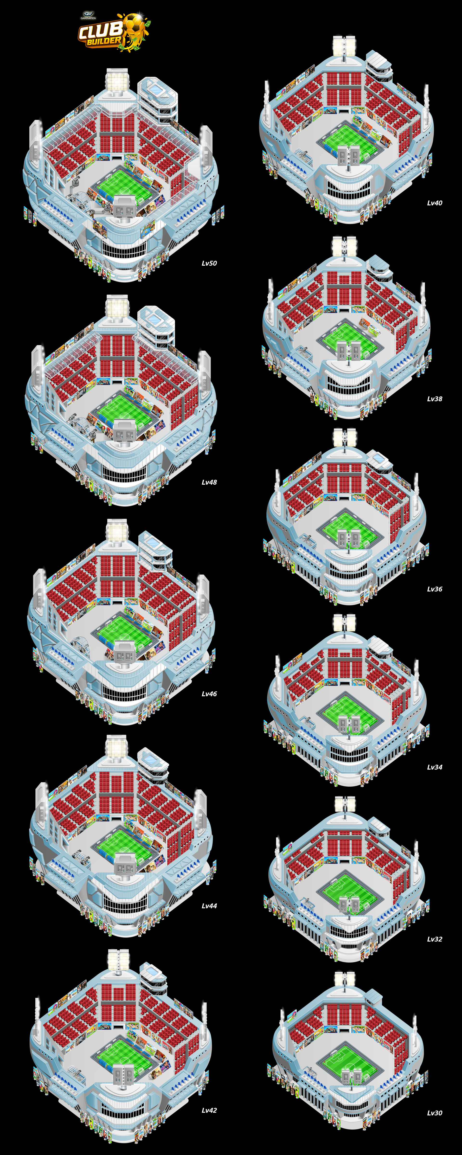 ArtStation - Club Builder - STADIUM CONSTRUCTIONS Lv30-50 (Iso View)