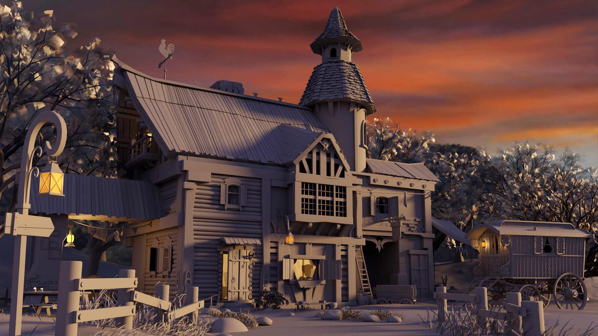 ArtStation - Wicked house / Modeling, Look Dev