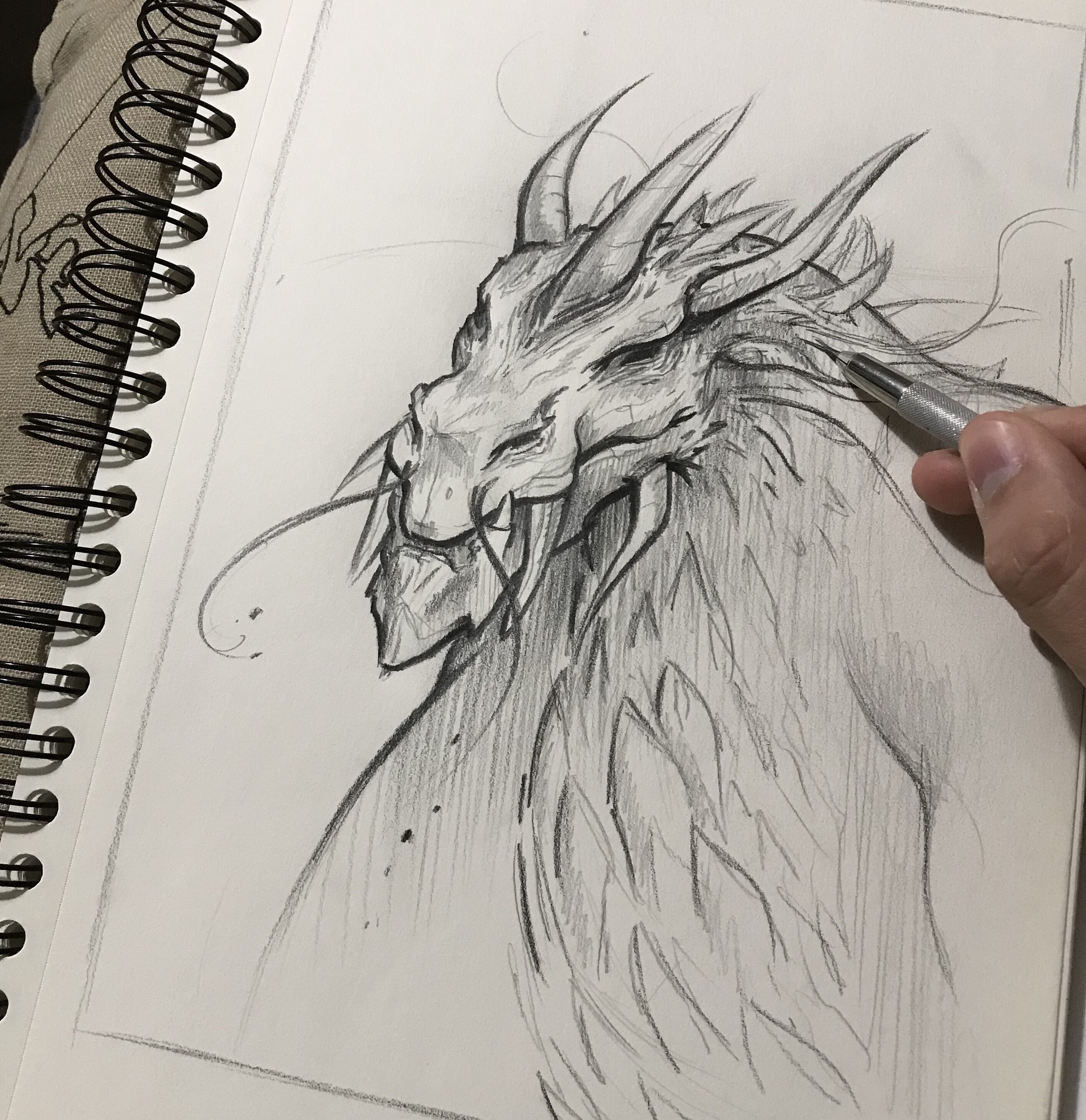 how to draw dragon sketchbook