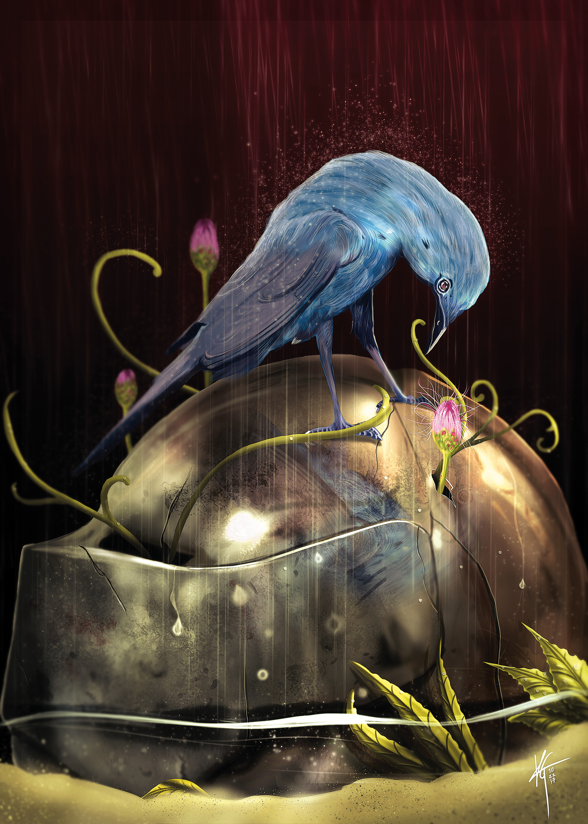 ArtStation - Blue Rock Thrush