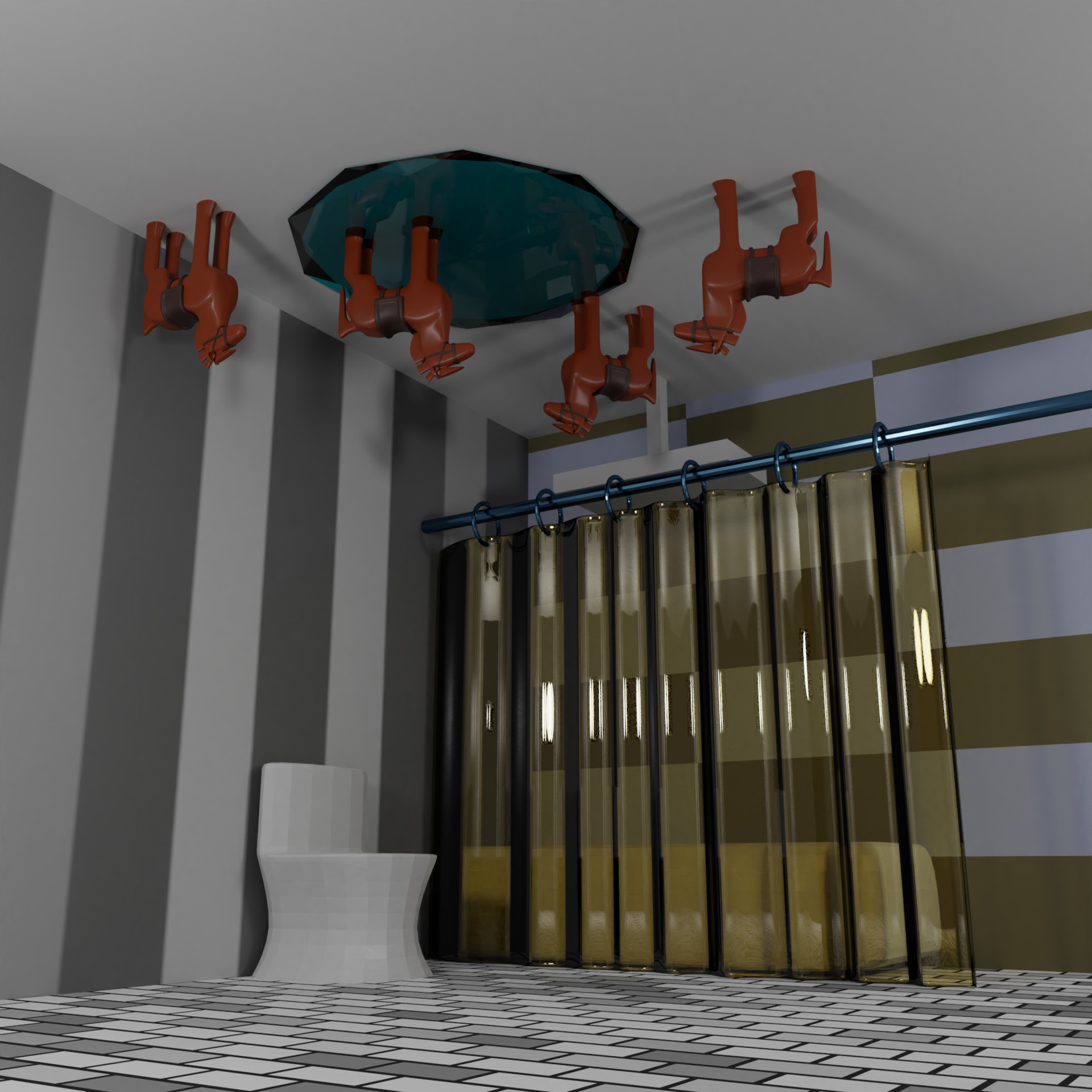 ArtStation - Small upside down bathroom horses