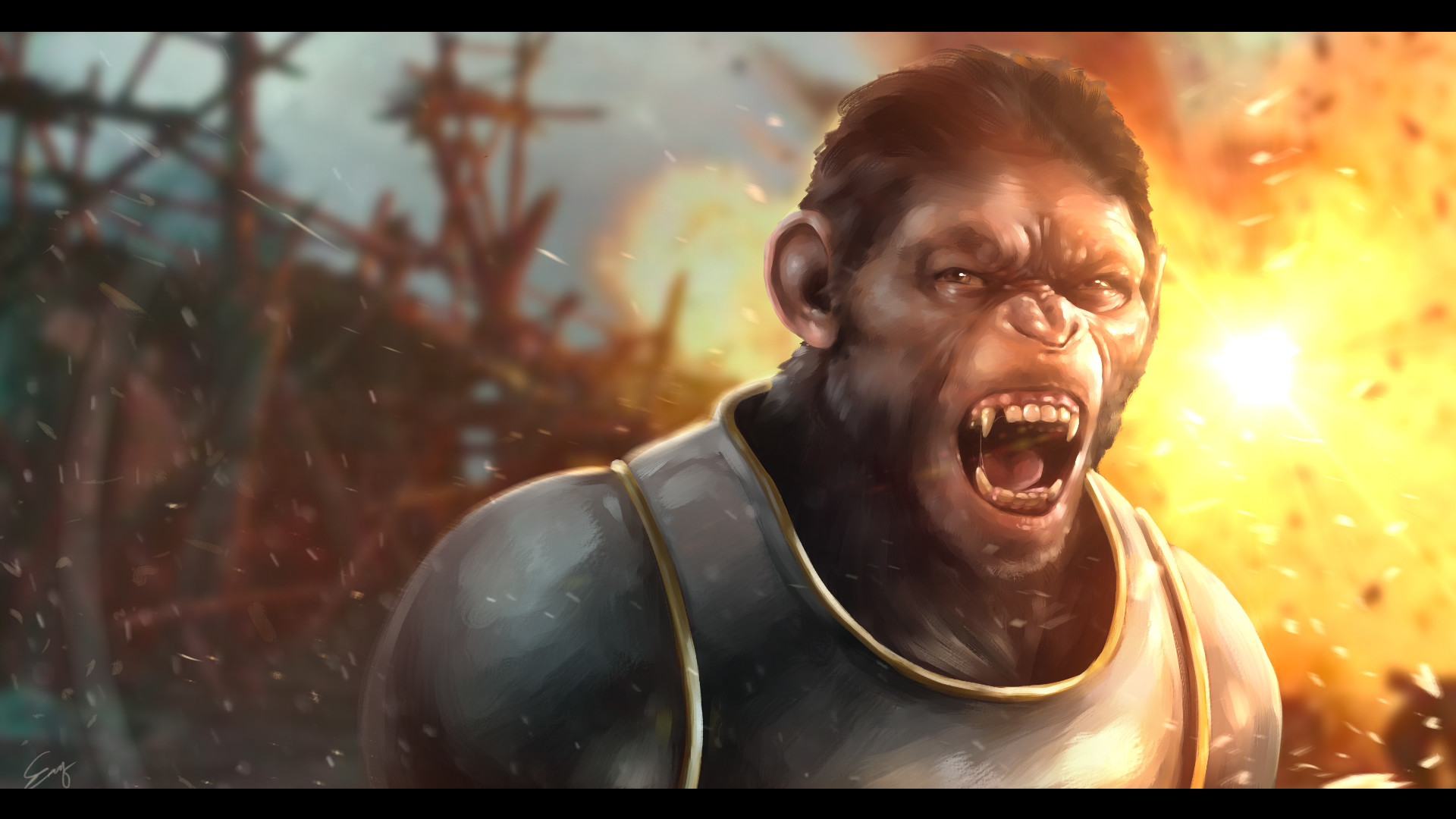 ArtStation - Apes War Cry