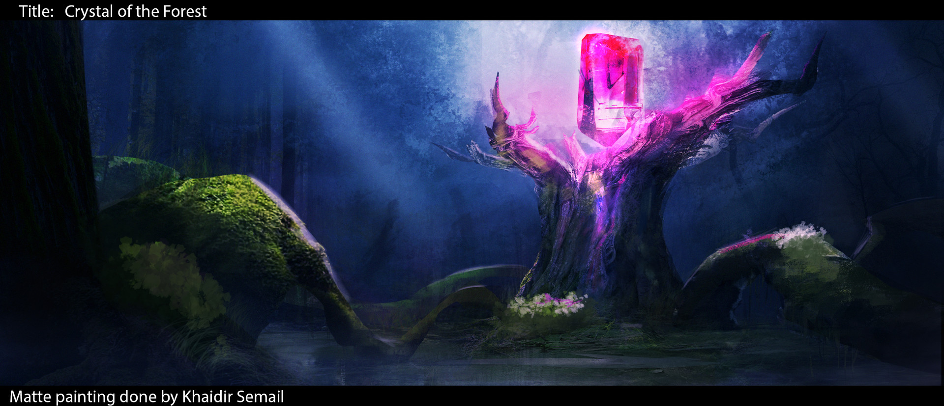 ArtStation - Crystal tree in a dark forest