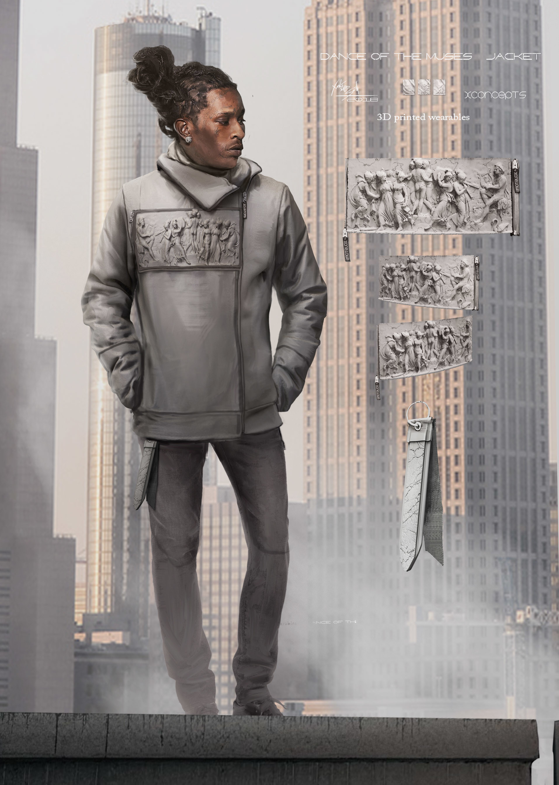 Xander Smith - 'The Three Muses' Fine Art 3DPrint-Wear Jacket