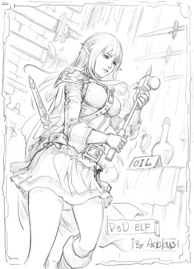 ArtStation - Dungeons & Dragons Elf Sketch3-4