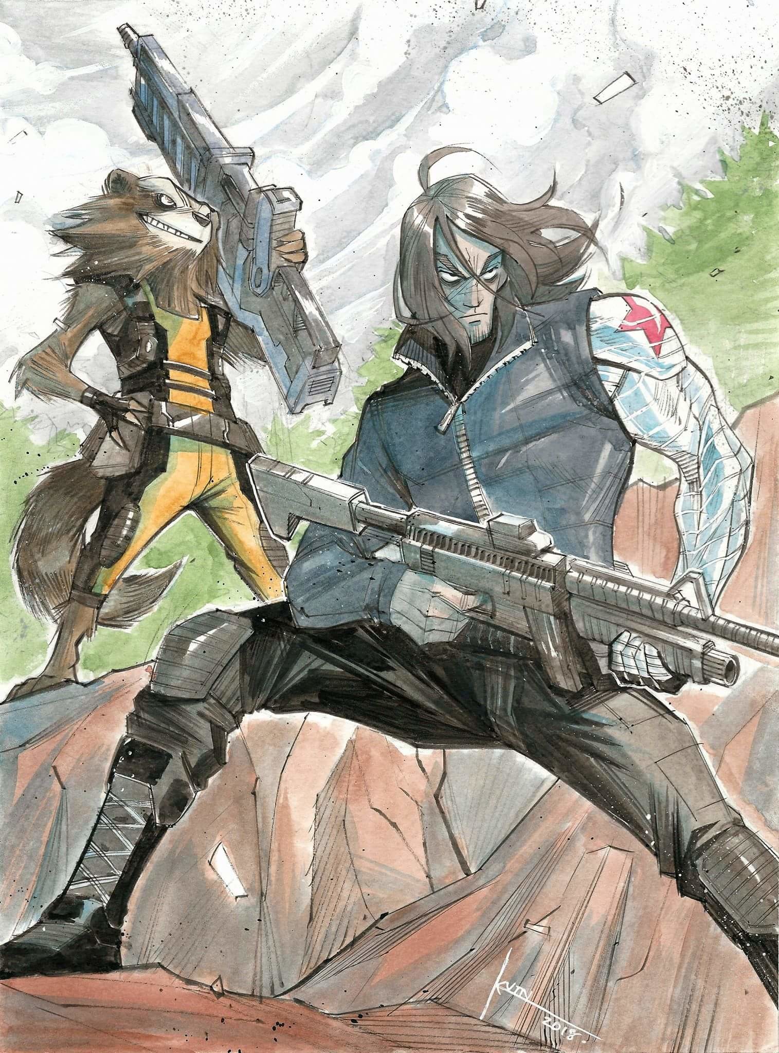 ArtStation - Winter Soldier & Rocket Raccoon