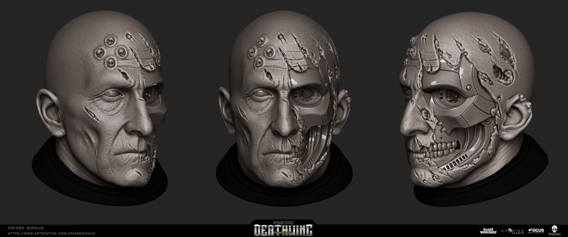 Oriane Giraud - Space Hulk Deathwing - Interrogator Chaplain Heads