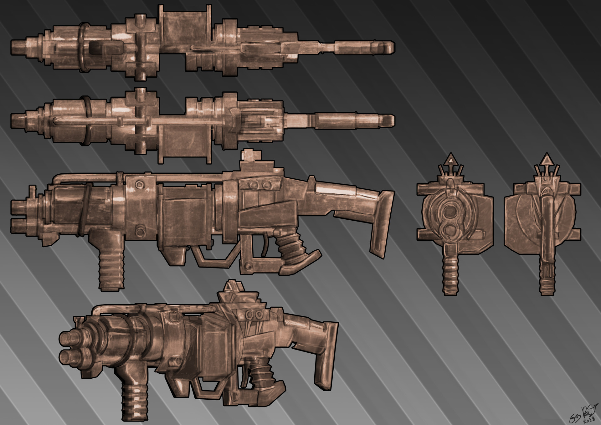 ArtStation - Rifle JunkTurnaround