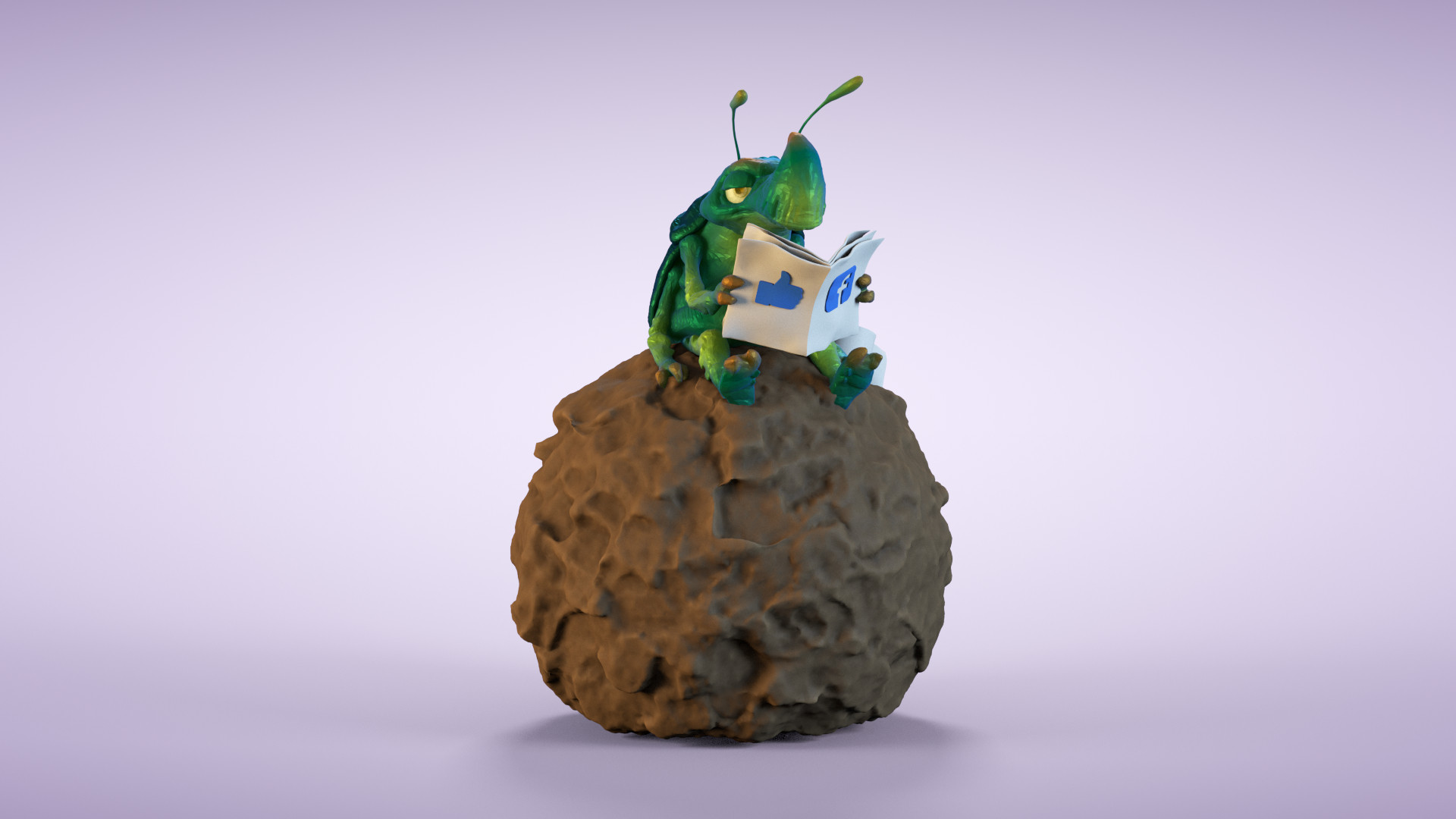 Curtis Cartoon Dung Beetle