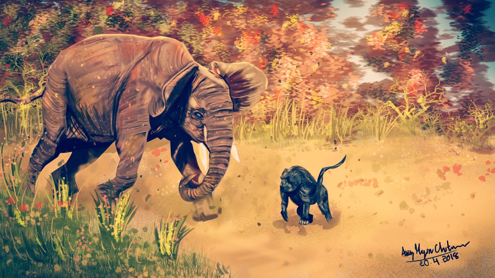 ArtStation - Elephant and Monkey