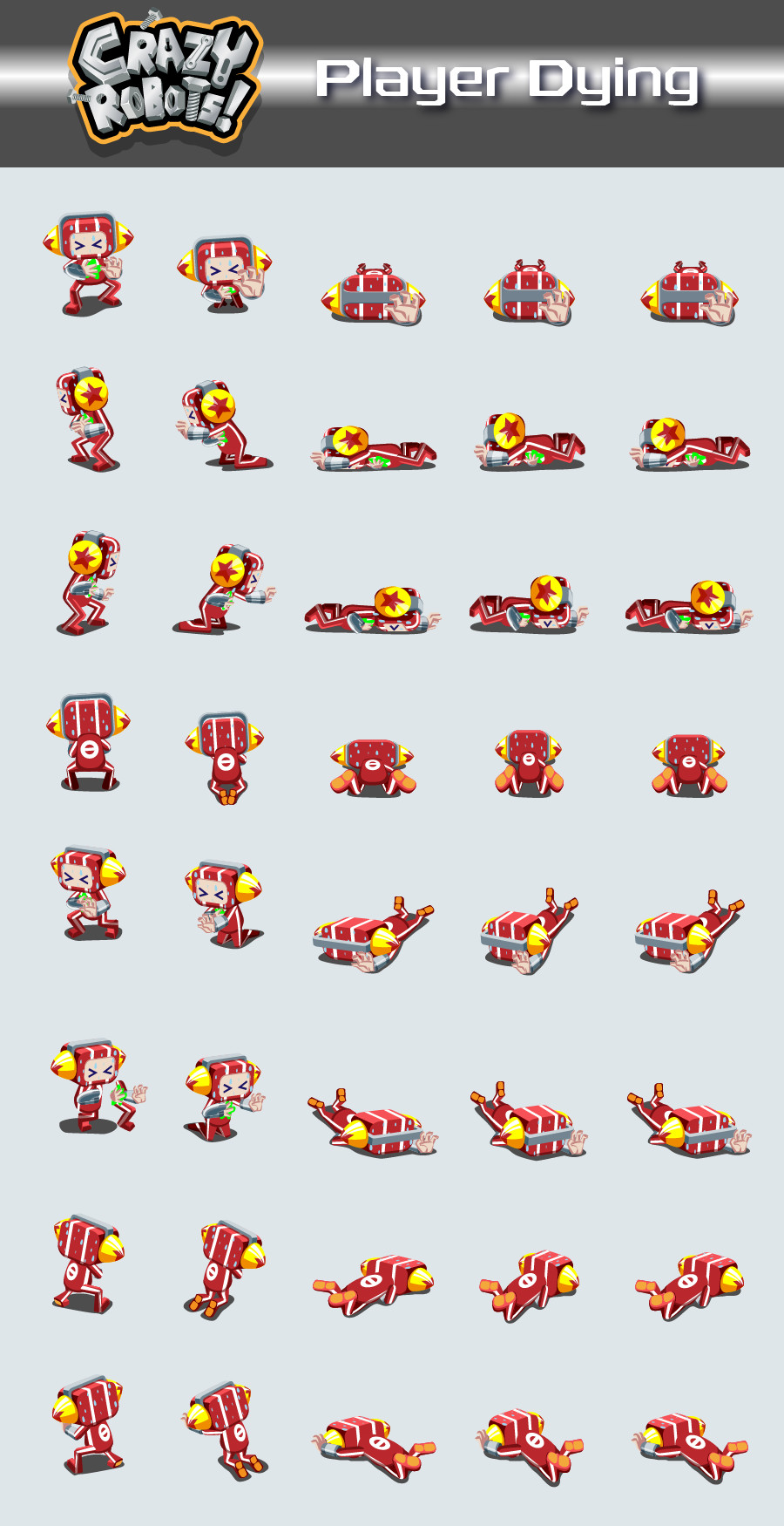 ArtStation - Crazy Robots! 2011 Player Dying Sprites