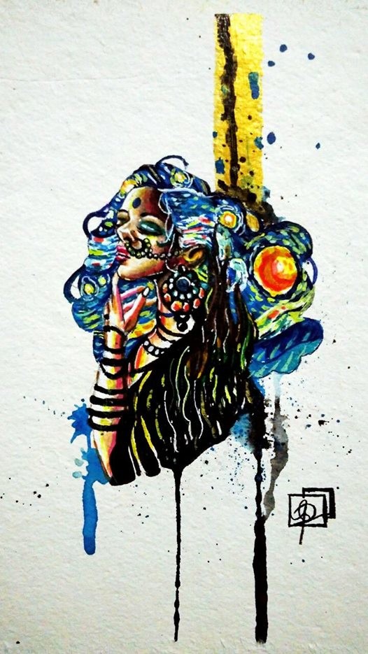 ArtStation - starry night girl