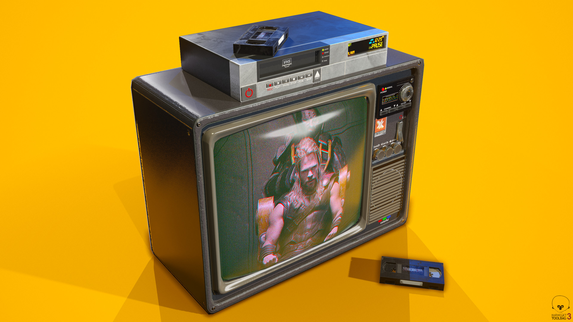ArtStation - Retro Television,Videoplayer and Tape