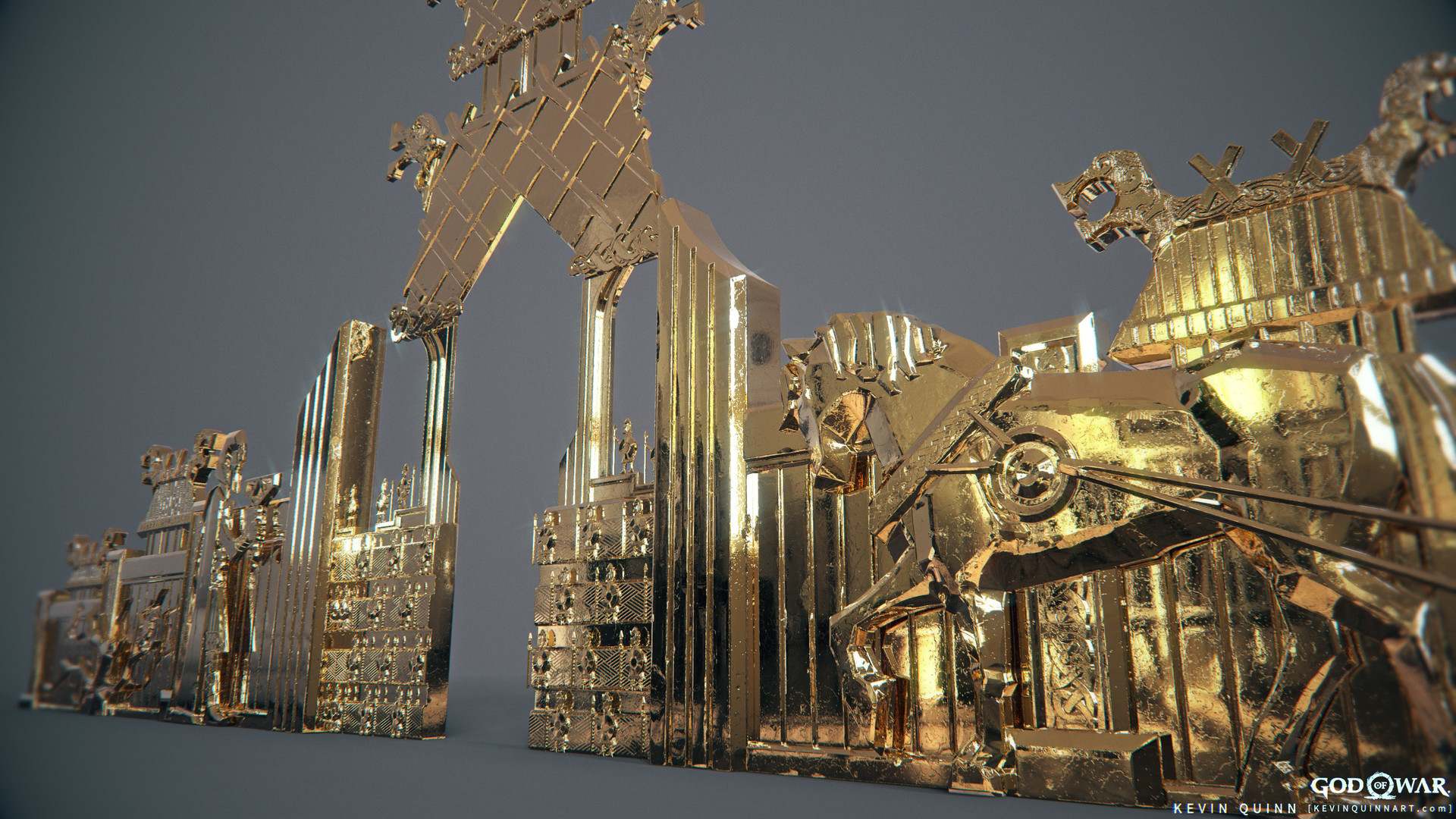 Kevin Quinn: Portfolio - God of War (2018) - Realm Travel Door Renders