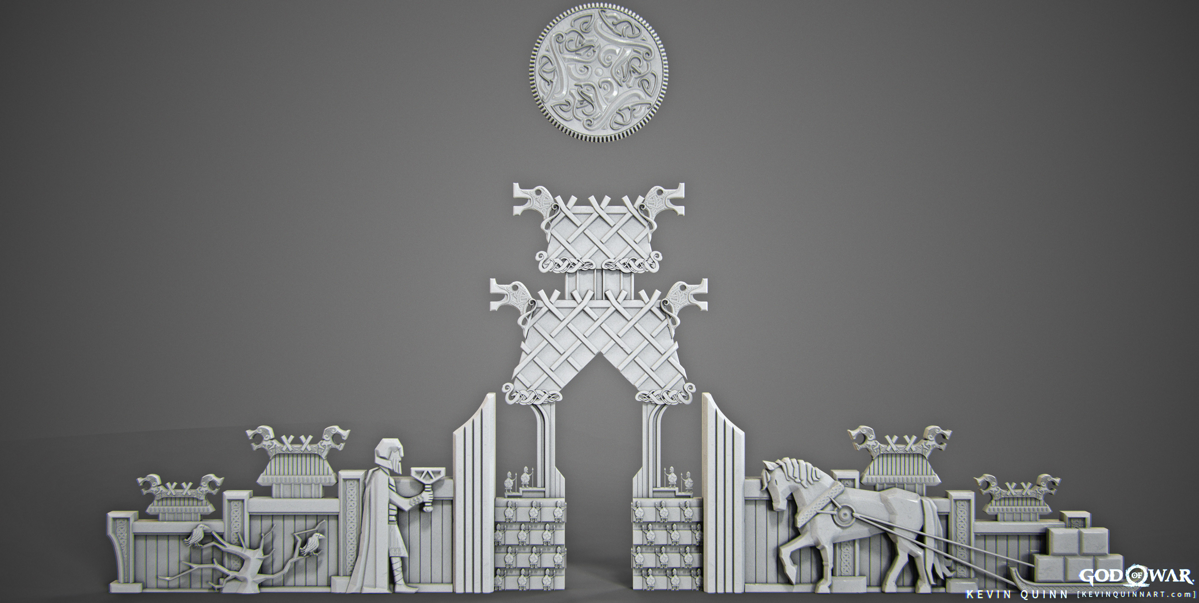 Kevin Quinn: Portfolio - God of War (2018) - Realm Travel Door Renders