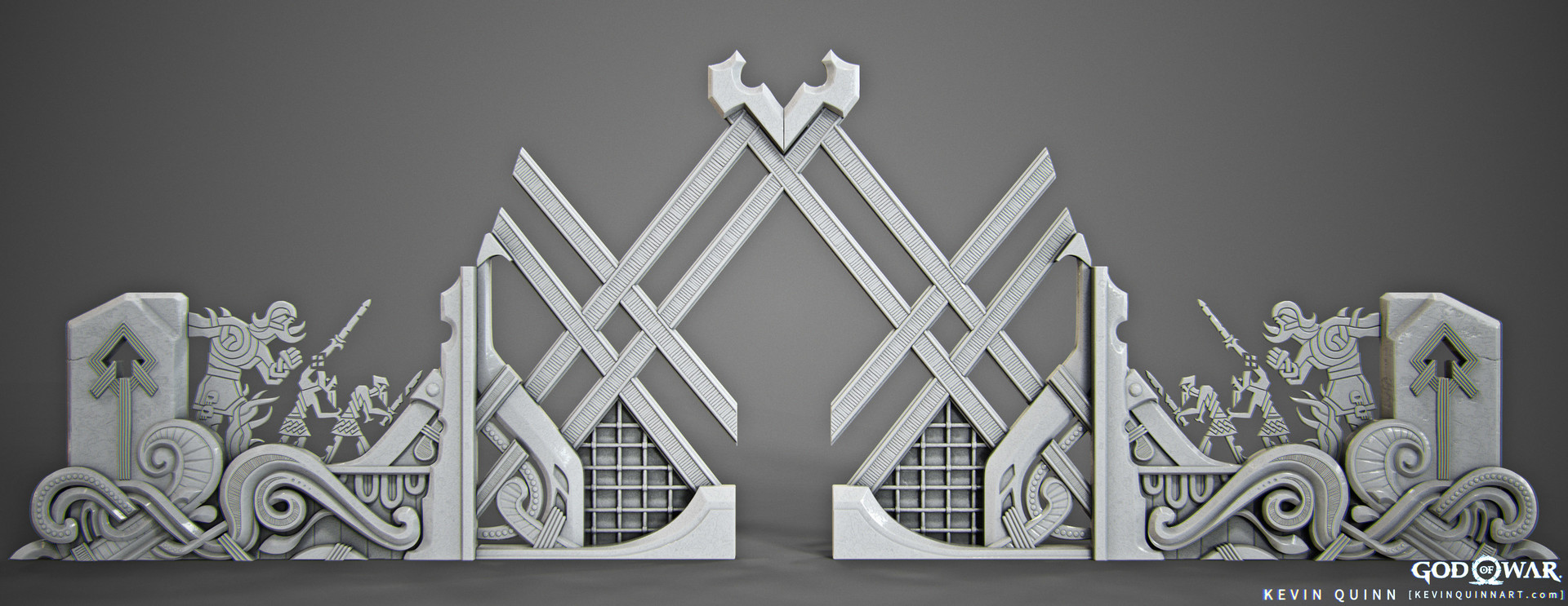 Kevin Quinn: Portfolio - God of War (2018) - Realm Travel Door Renders