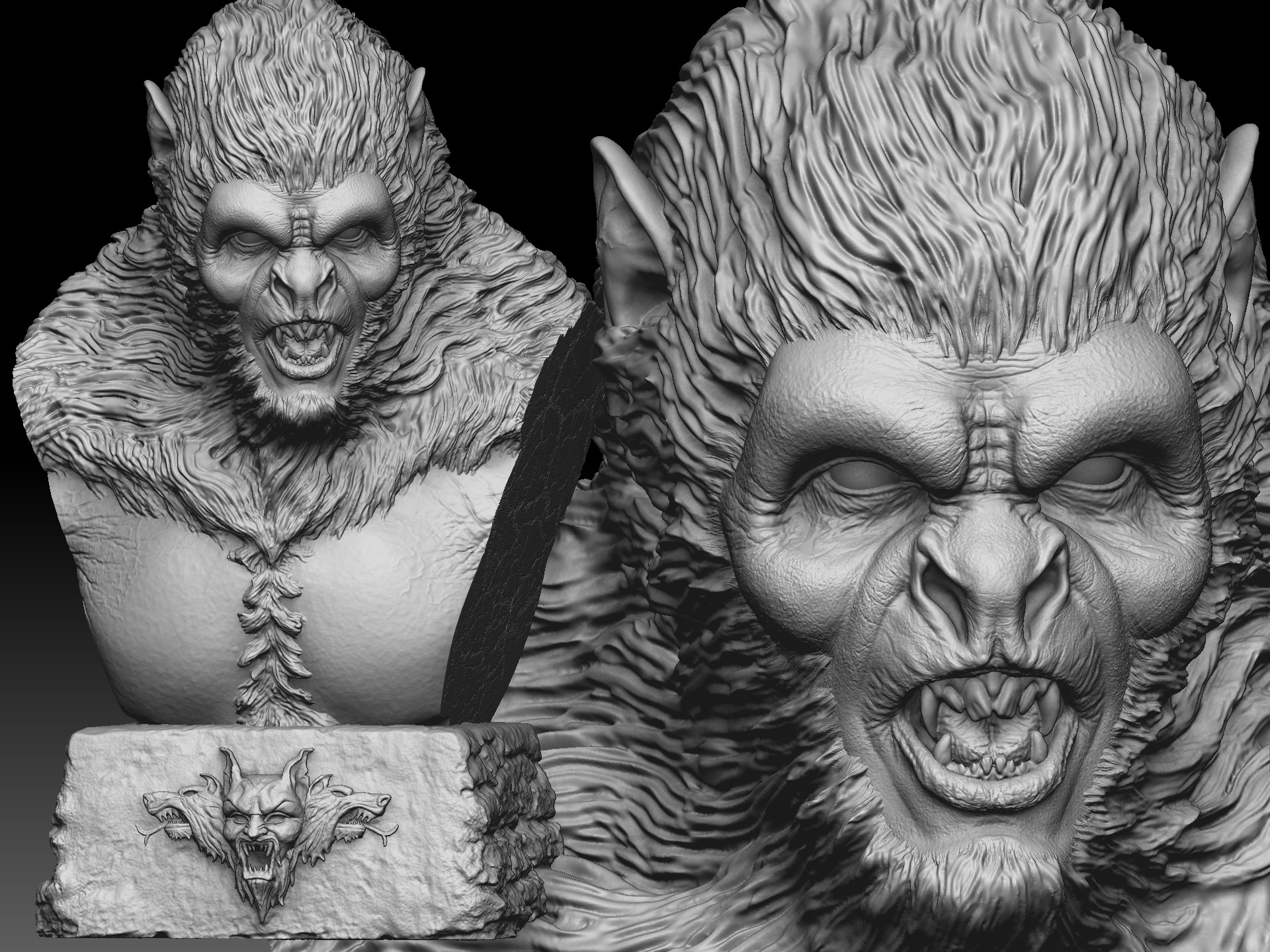 ArtStation - Bram Stokers Dracula Drac Wolf Statue Commission