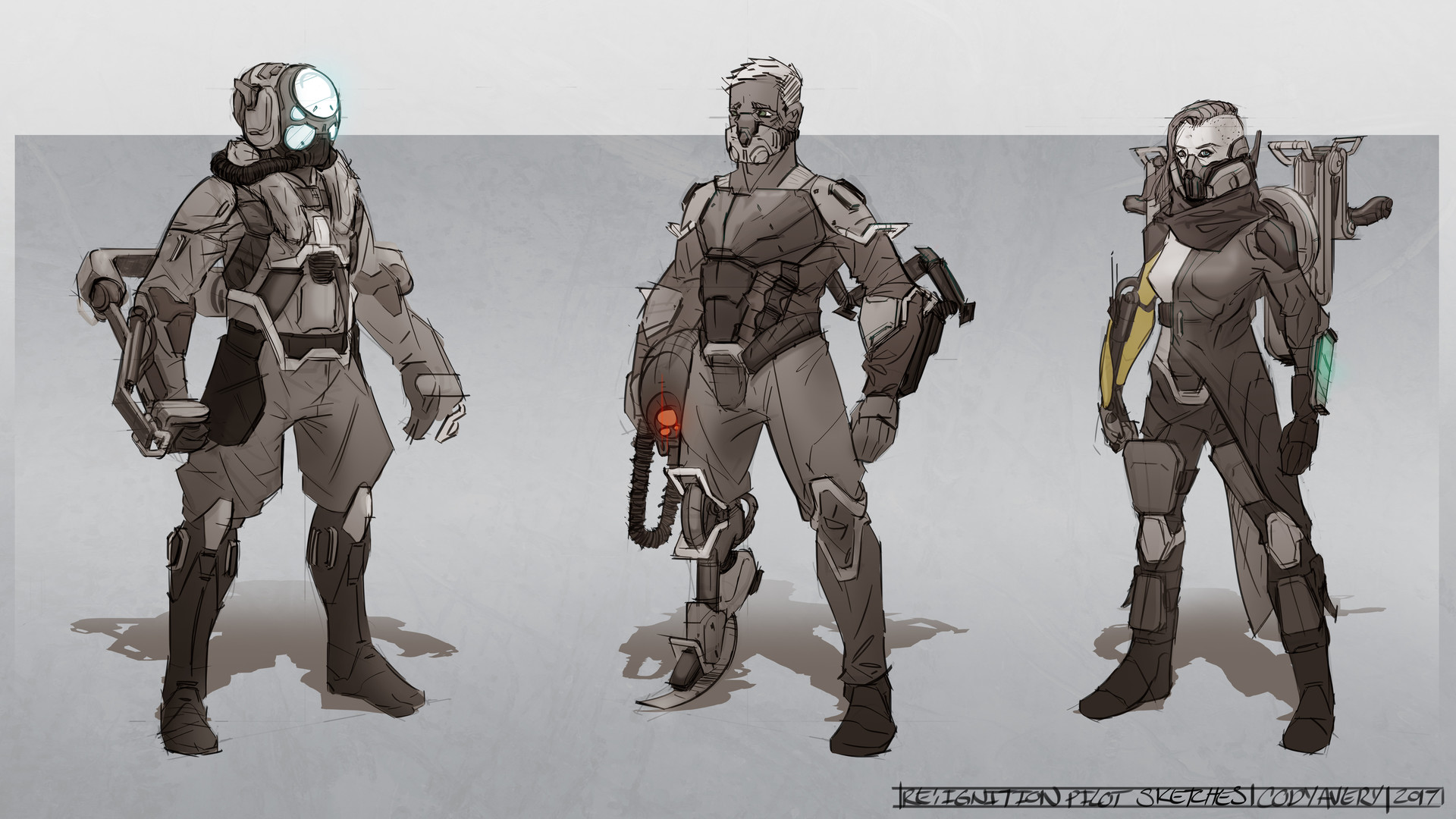 ArtStation - RE:Ignition | Mech Pilots, Cody Avery